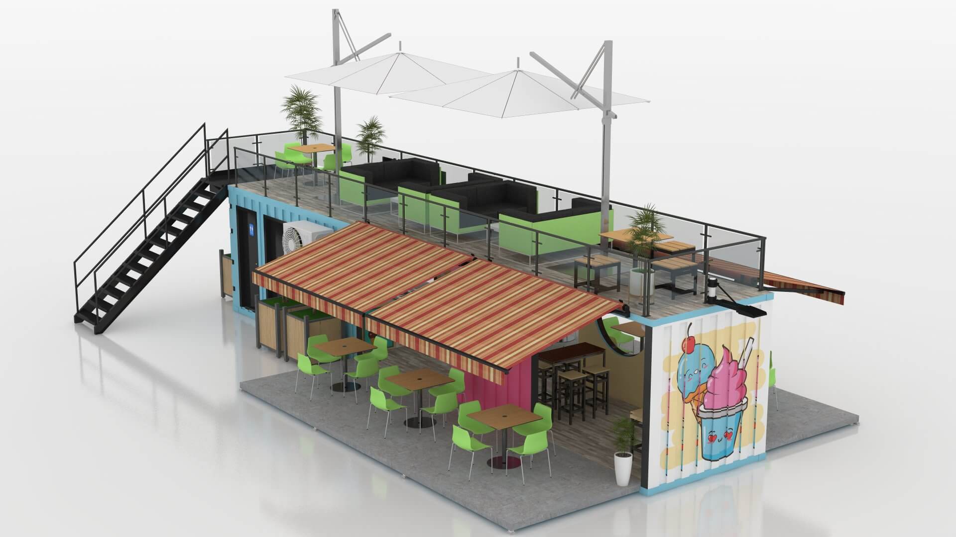 Container Ice Cream Shop - 3D Model by zyed