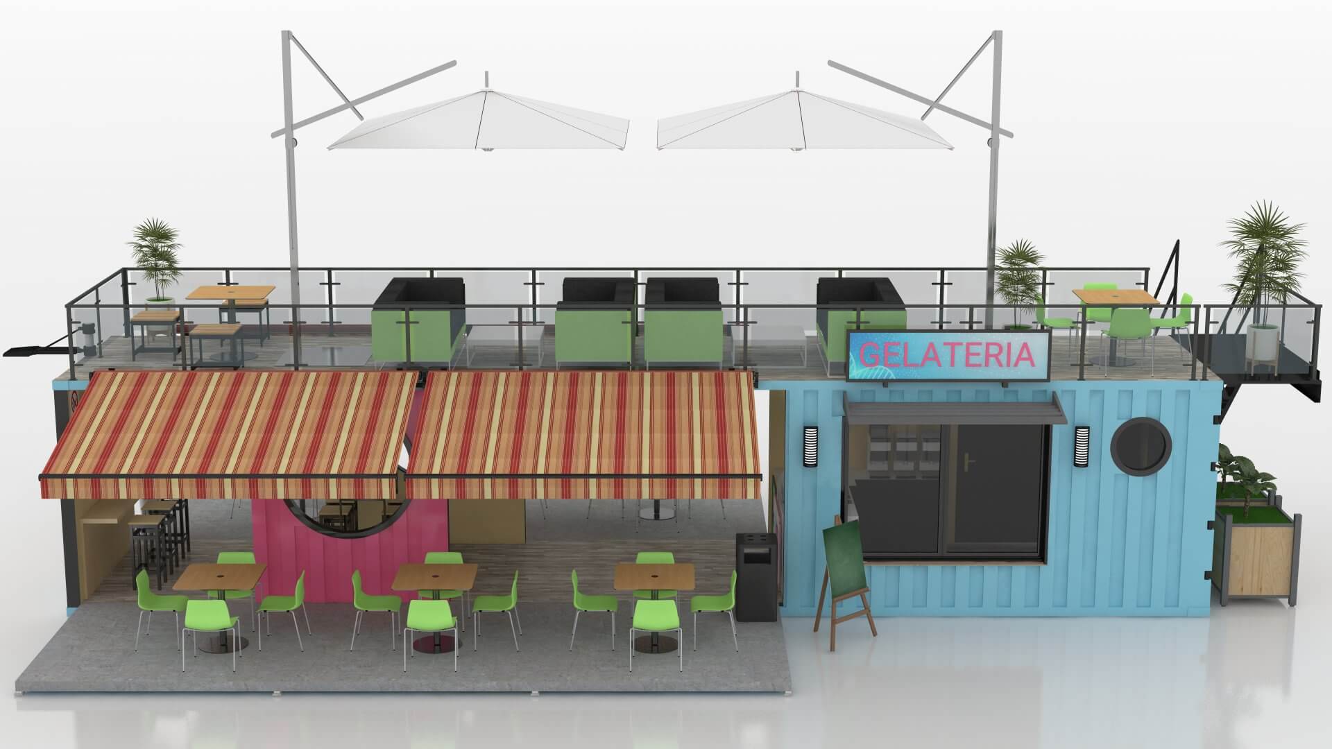 Container Ice Cream Shop - 3D Model by zyed