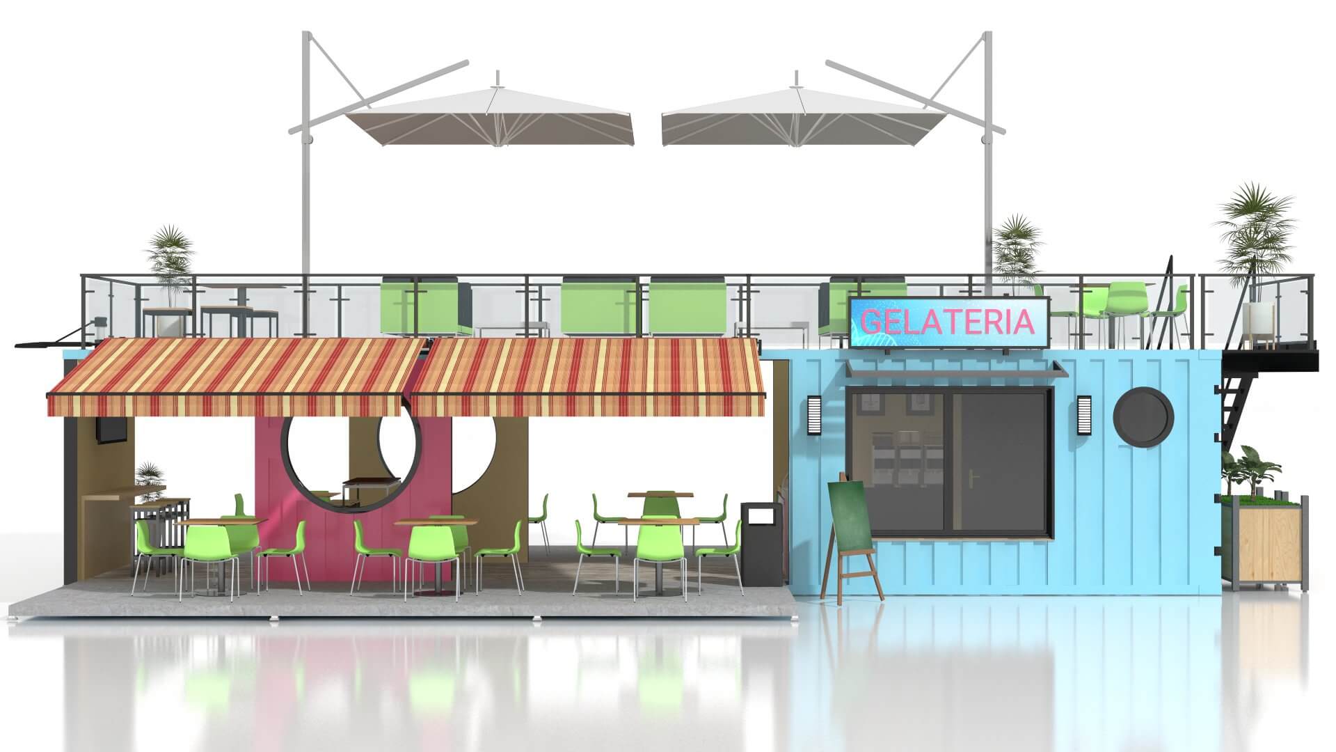 Container Ice Cream Shop - 3D Model by zyed