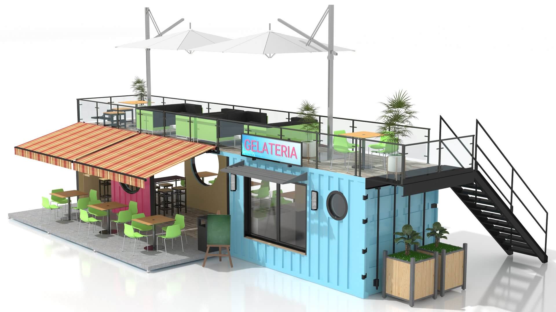 Container Ice Cream Shop - 3D Model by zyed
