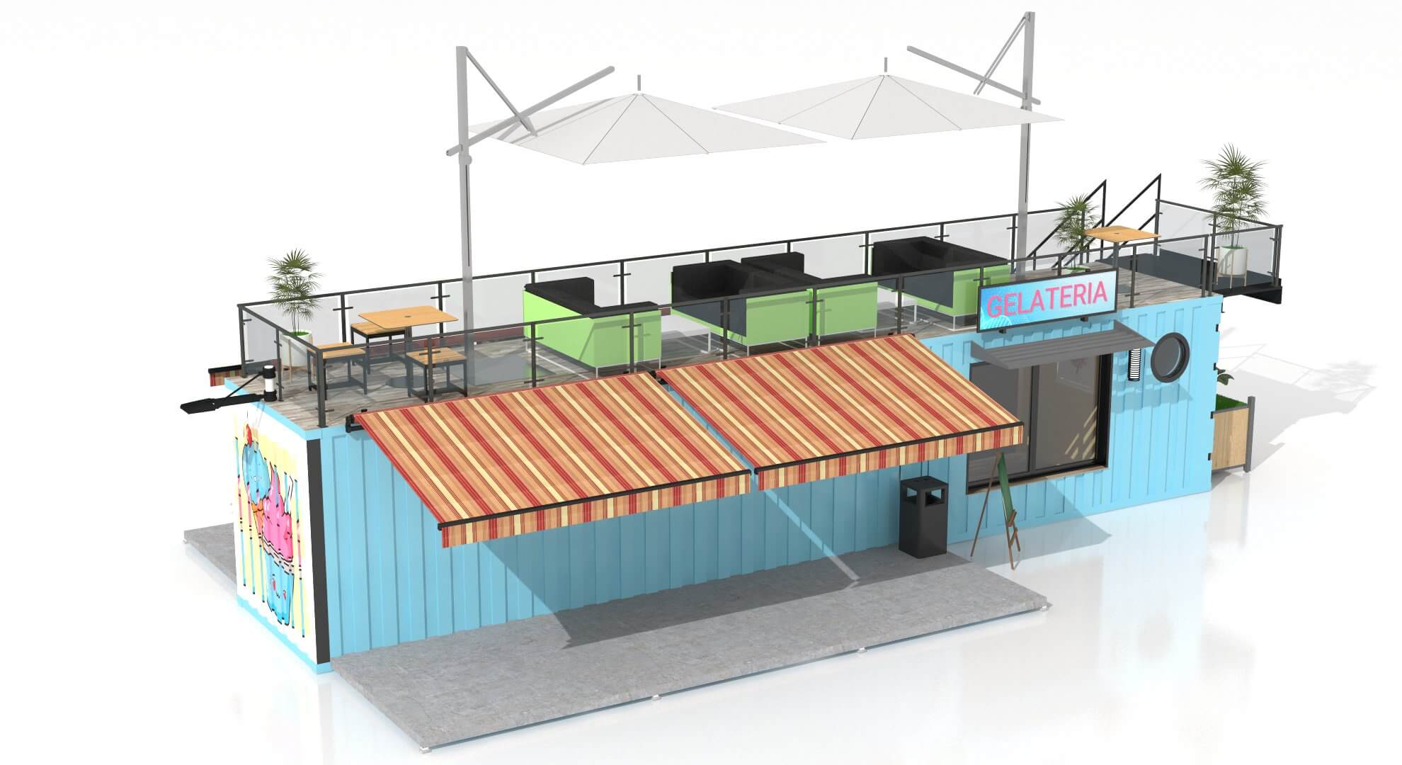 Container Ice Cream Shop - 3D Model by zyed