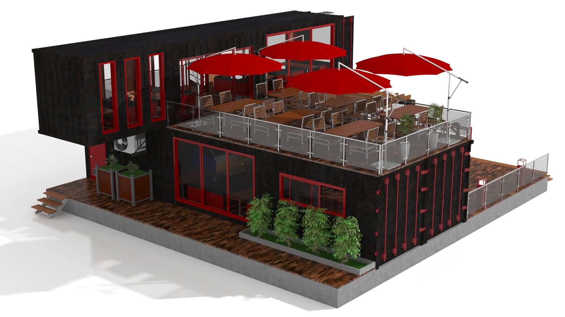 Container Restaurant - 3D Model by zyed