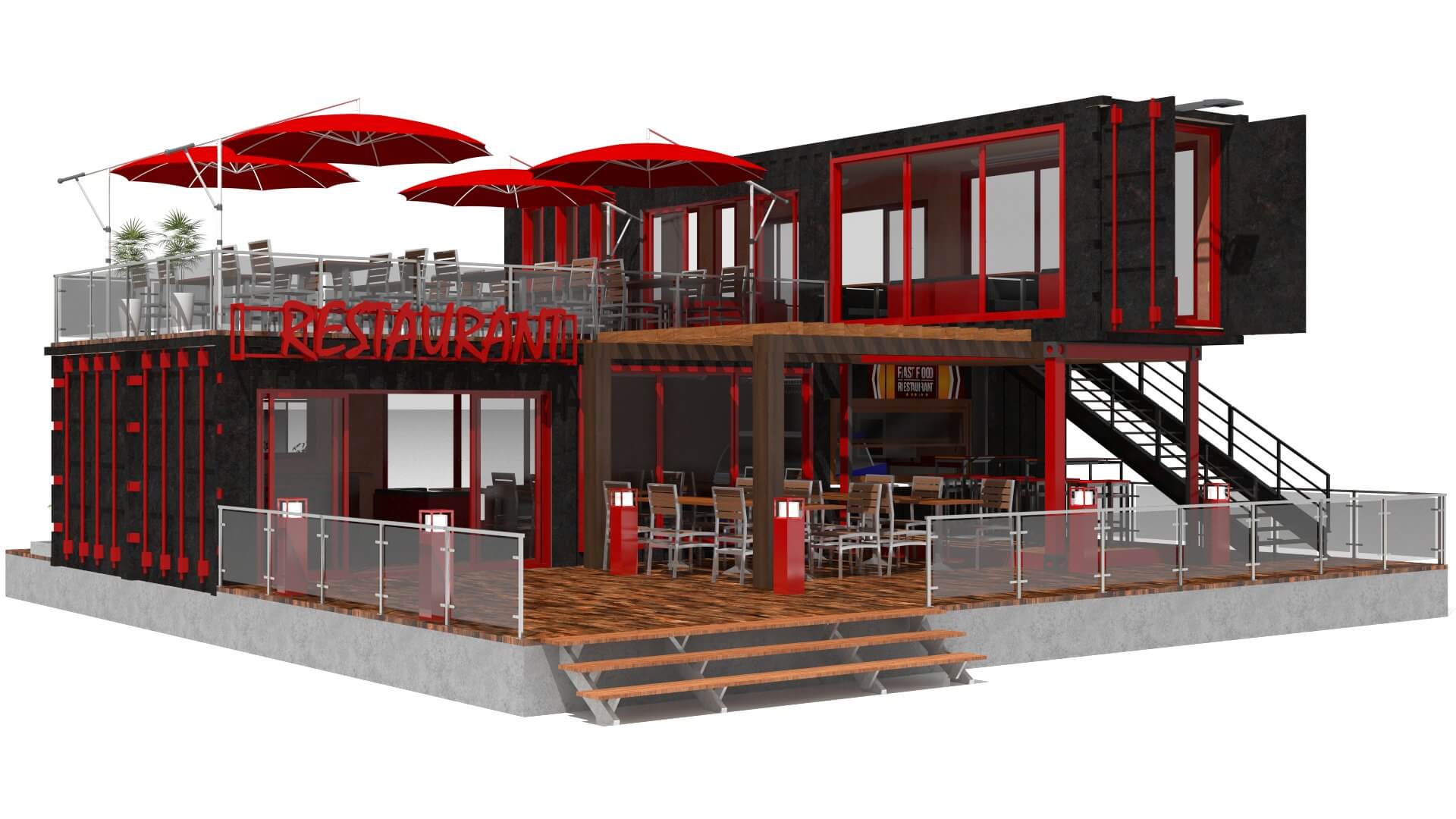 Container Restaurant - 3D Model by zyed