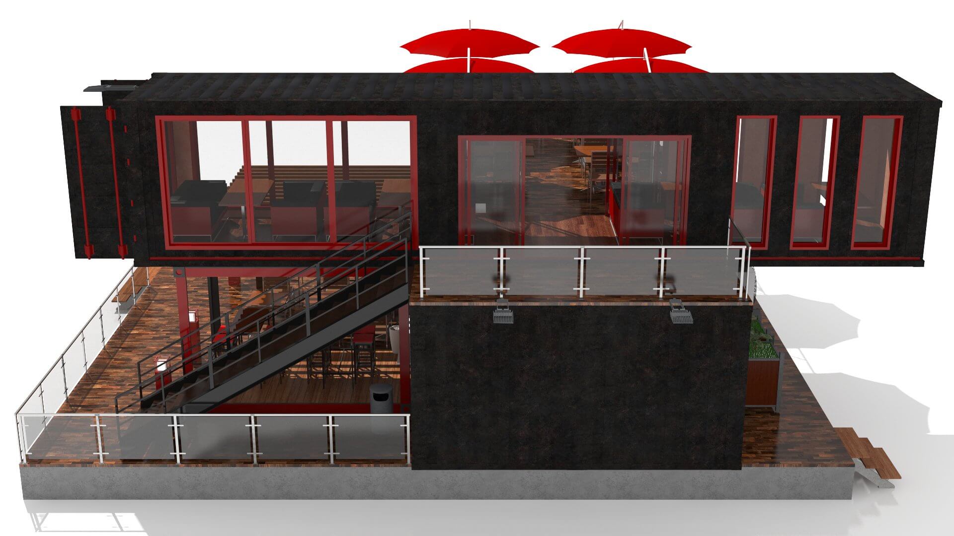 Container Restaurant - 3D Model by zyed