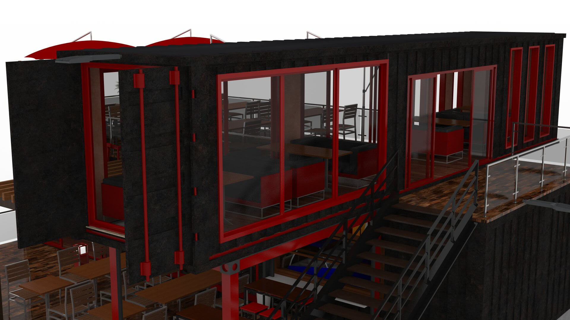 Container Restaurant - 3D Model by zyed