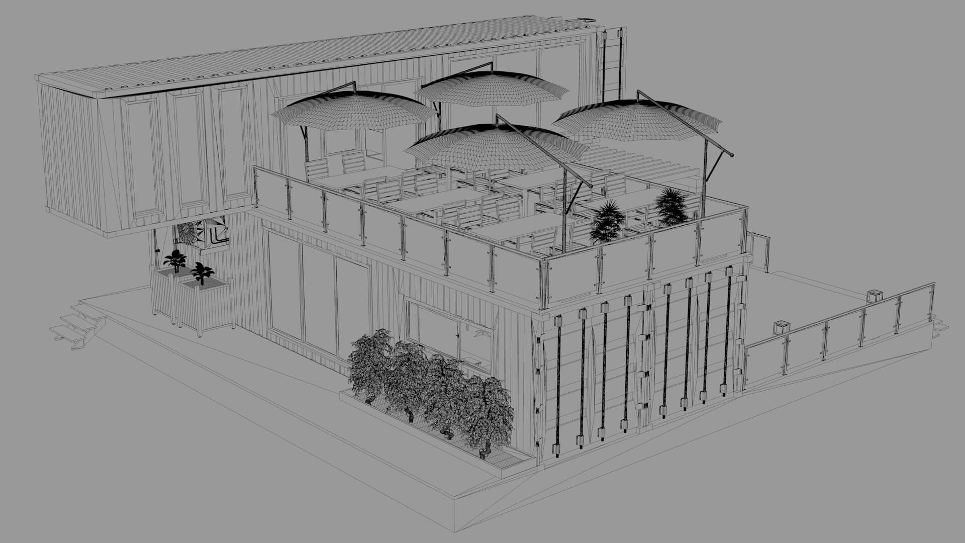 Container Restaurant - 3D Model by zyed