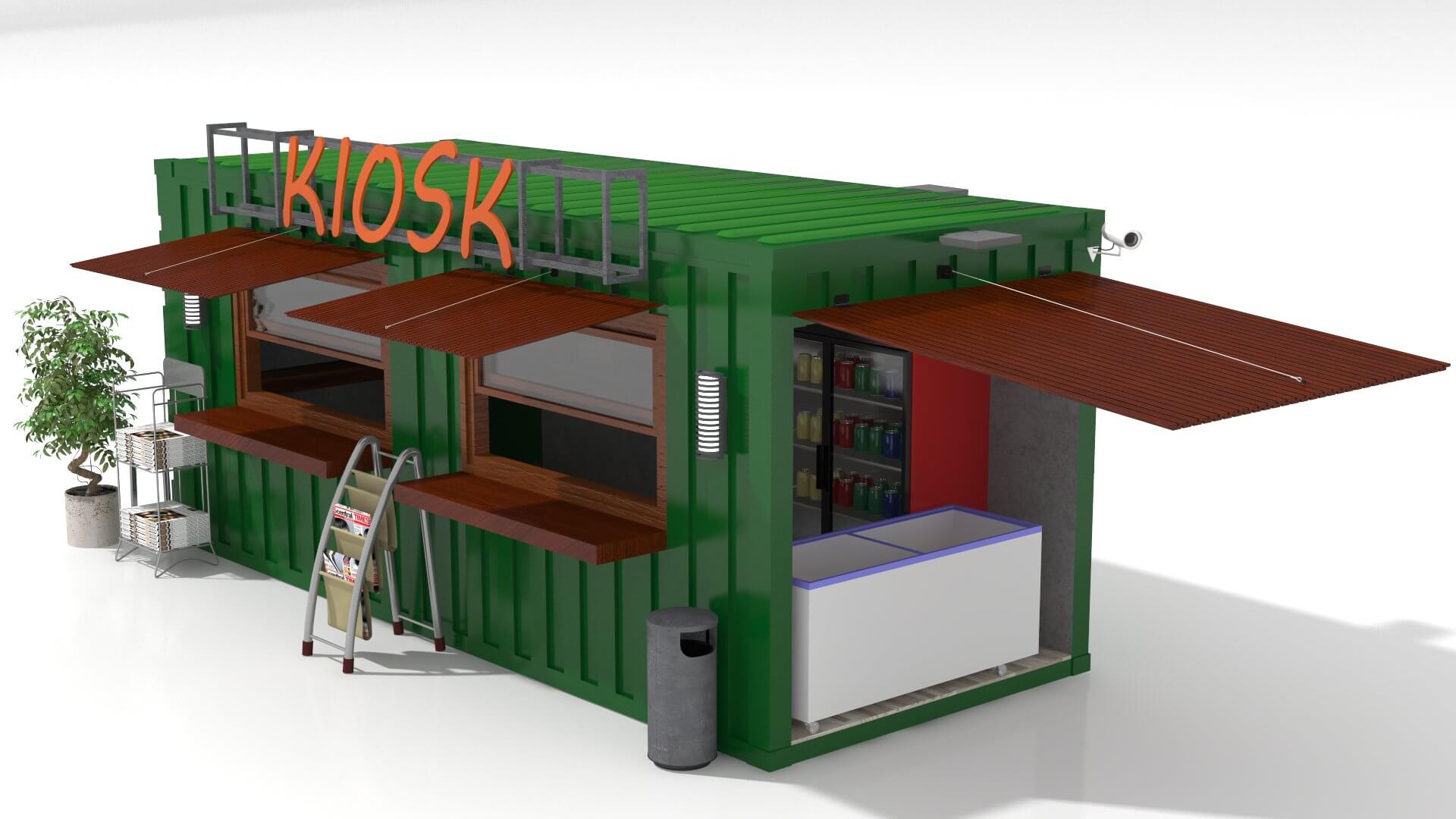 Container Retail Kiosk - 3D Model by zyed