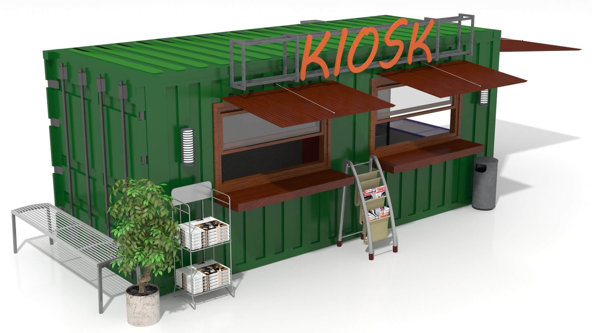 Container Retail Kiosk - 3D Model by zyed