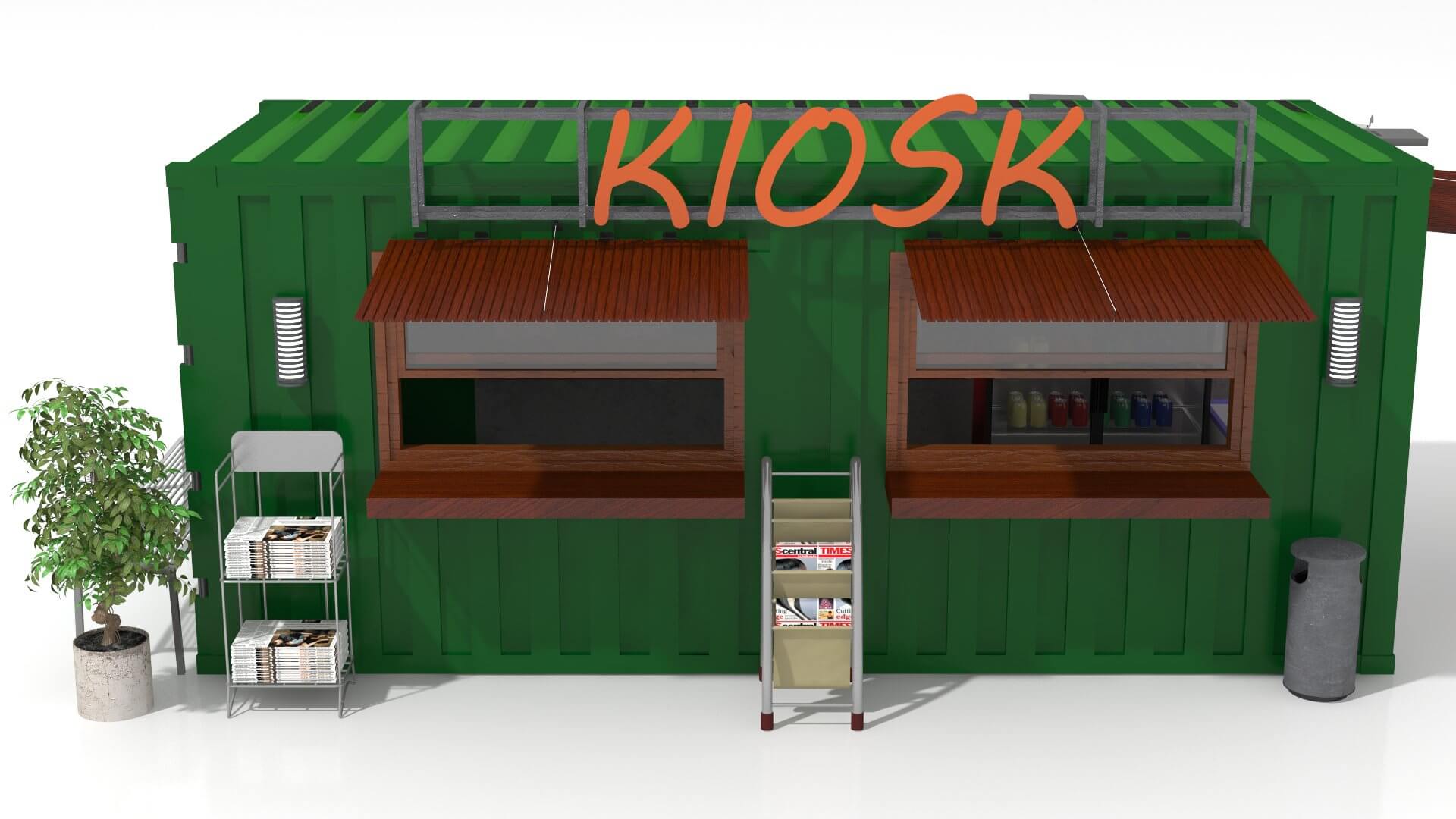 Container Retail Kiosk - 3D Model by zyed