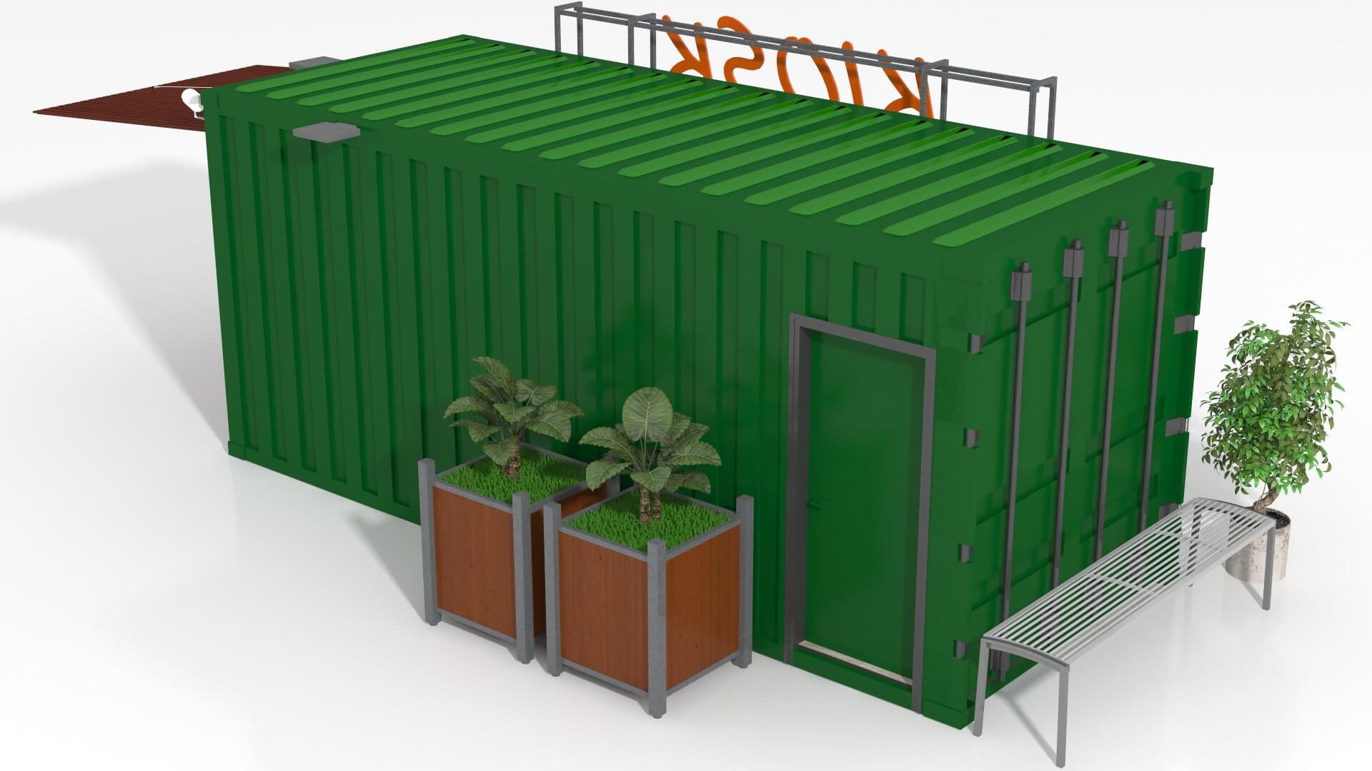 Container Retail Kiosk - 3D Model by zyed