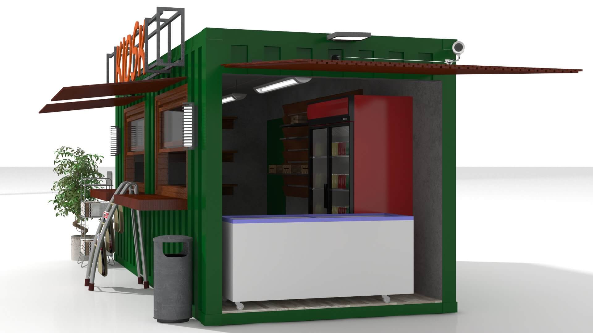 Container Retail Kiosk - 3D Model by zyed