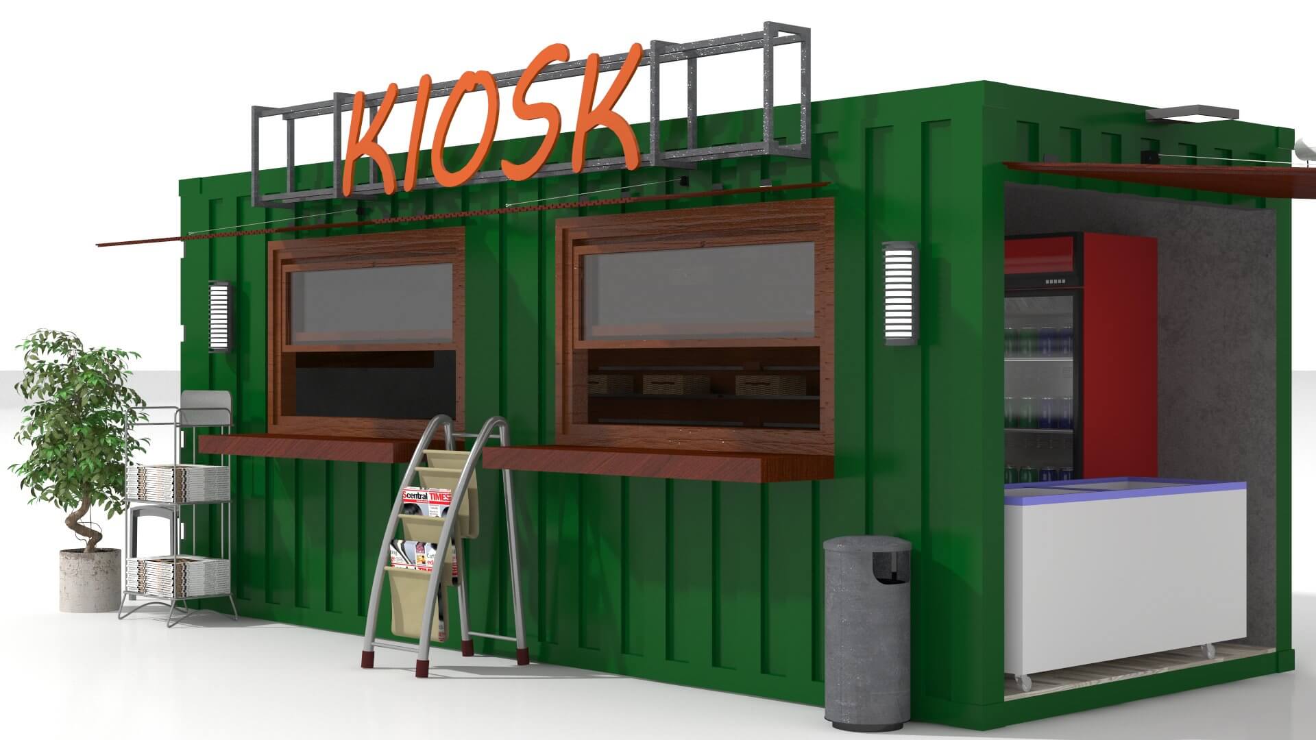 Container Retail Kiosk - 3D Model by zyed