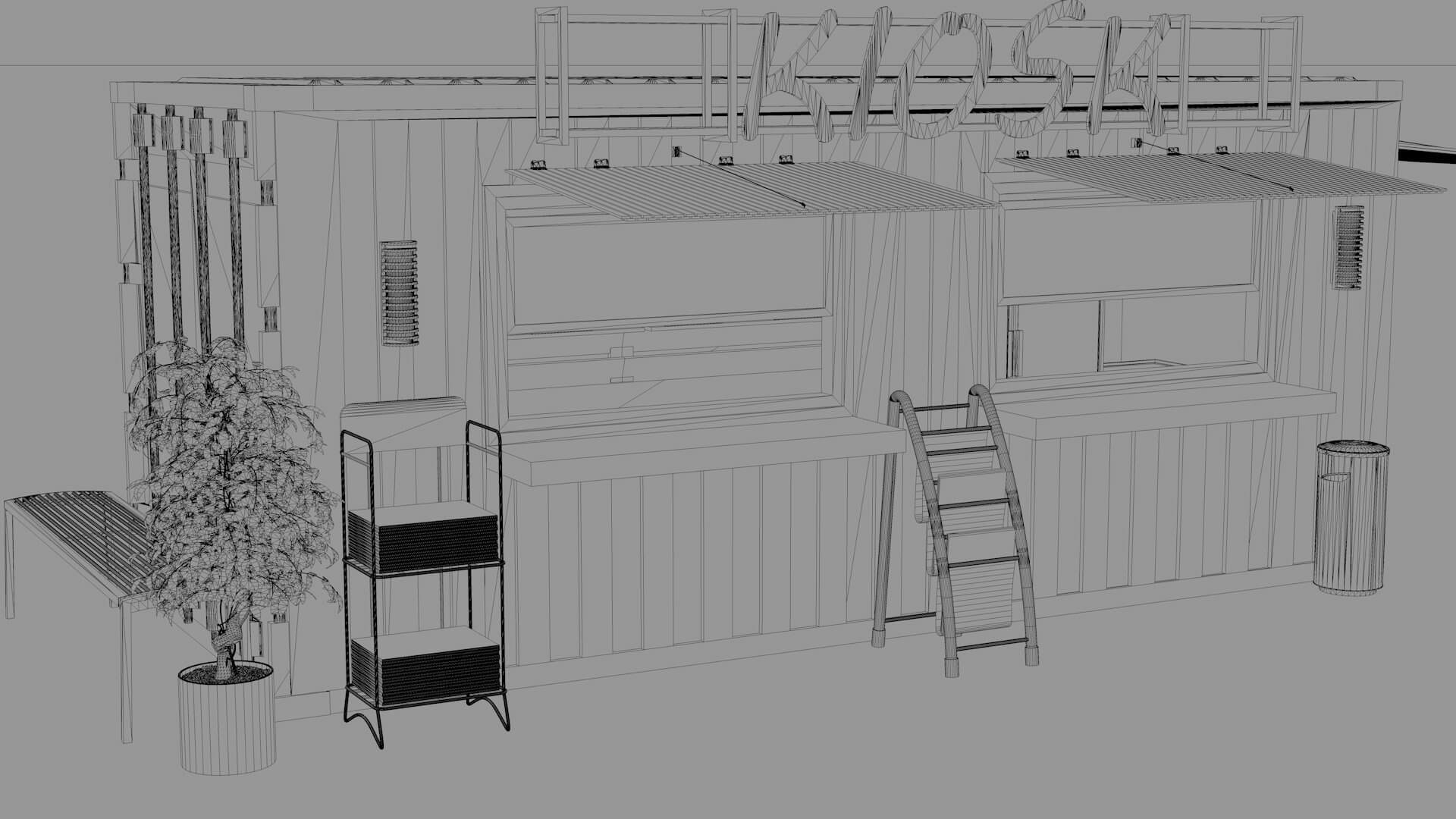 Container Retail Kiosk - 3D Model by zyed