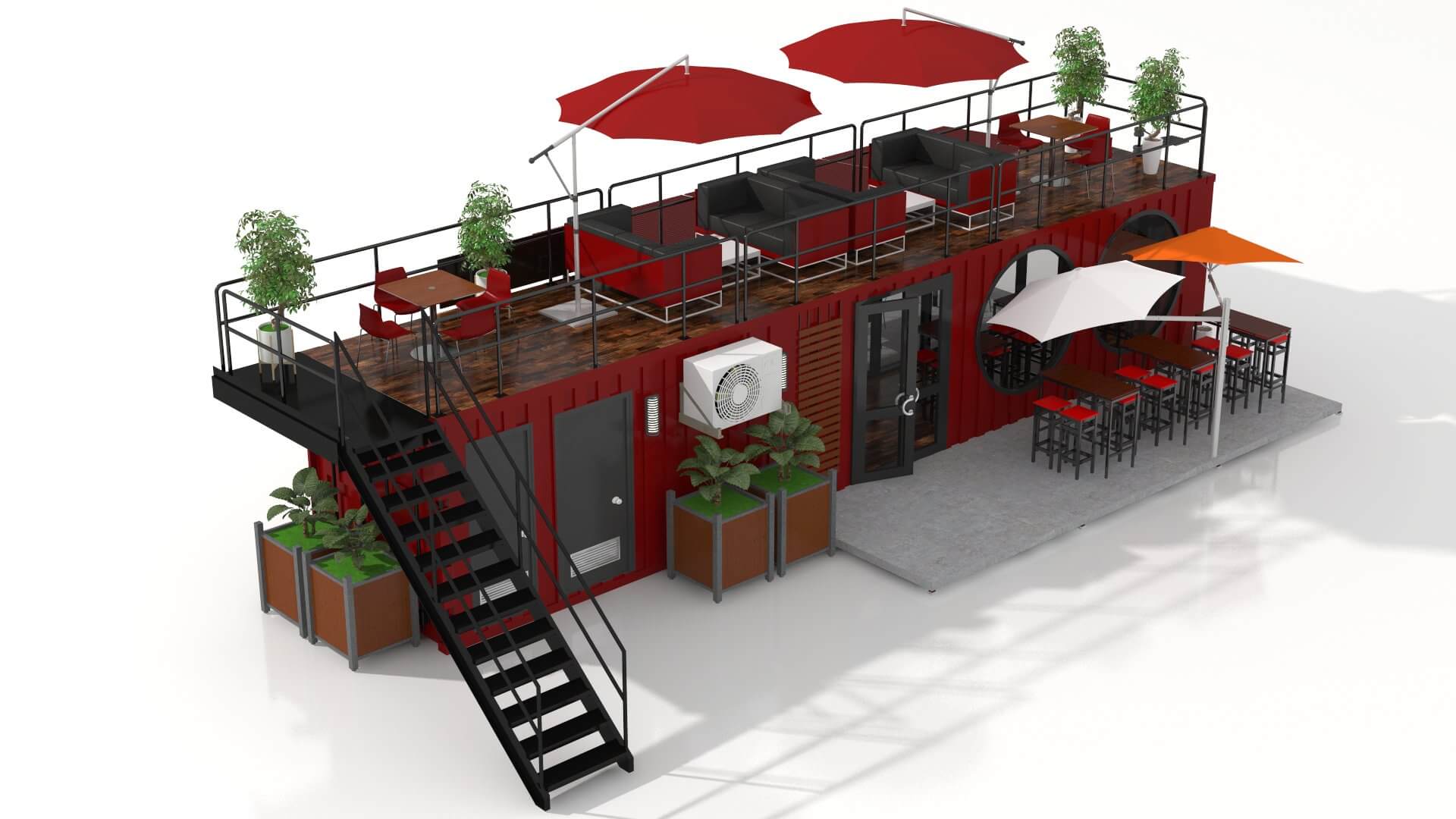 Container Wine Bar - 3D Model by zyed