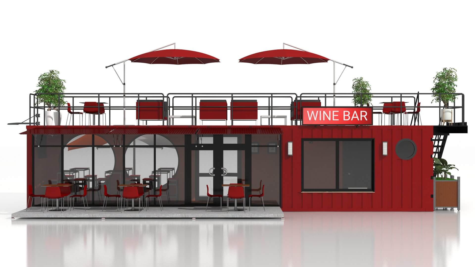 Container Wine Bar - 3D Model by zyed