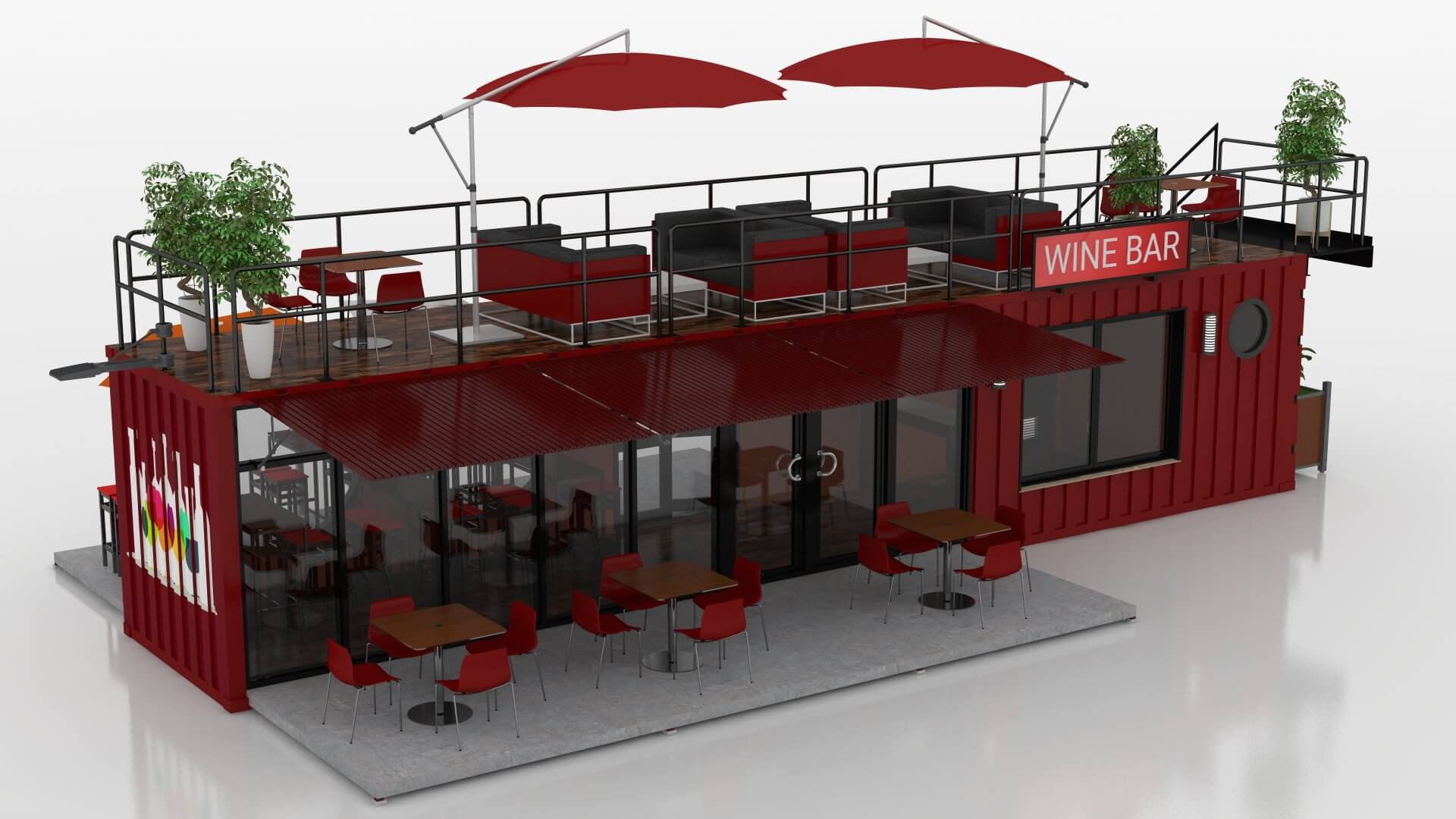 Container Wine Bar - 3D Model by zyed