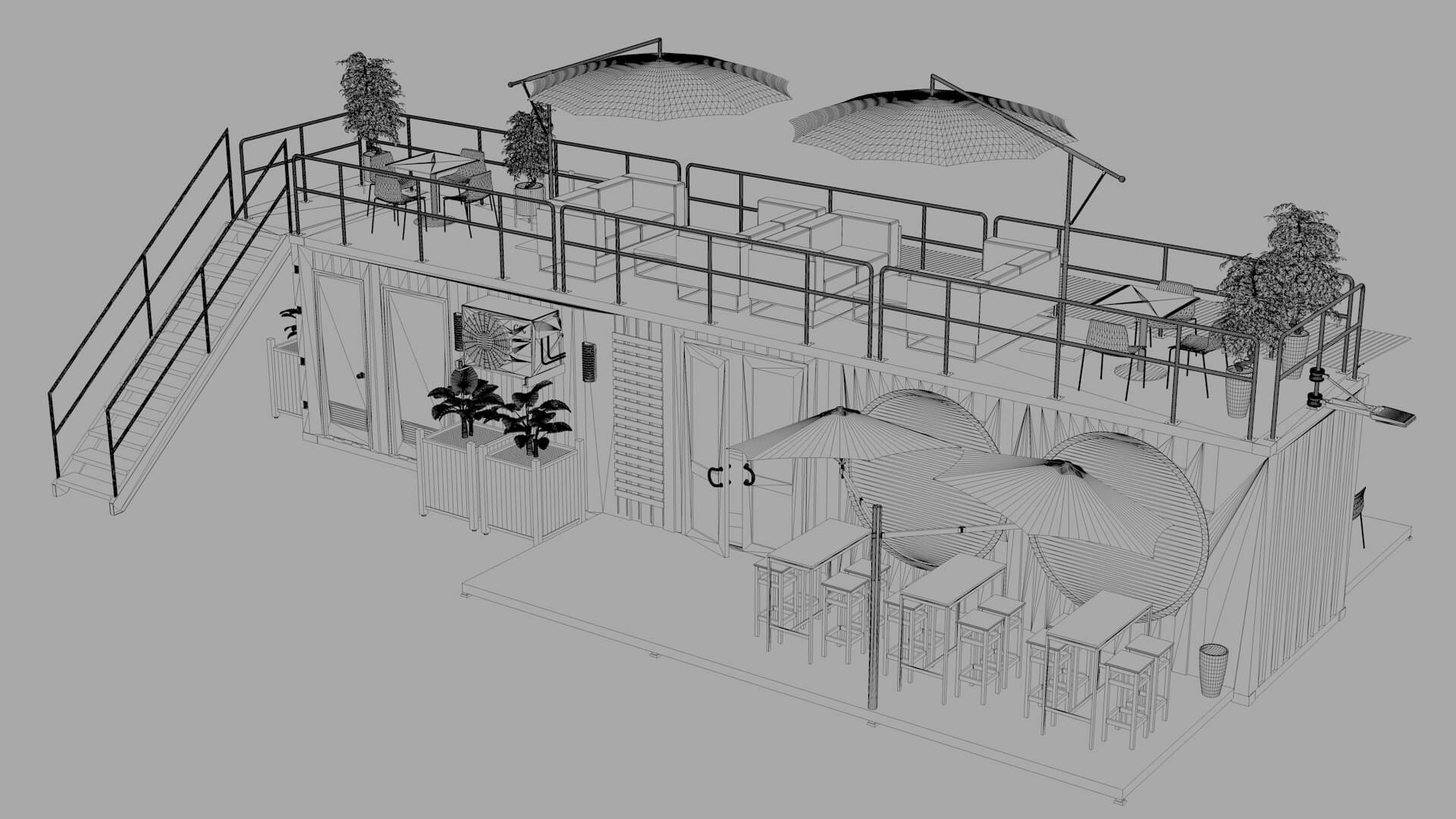 Container Wine Bar - 3D Model by zyed