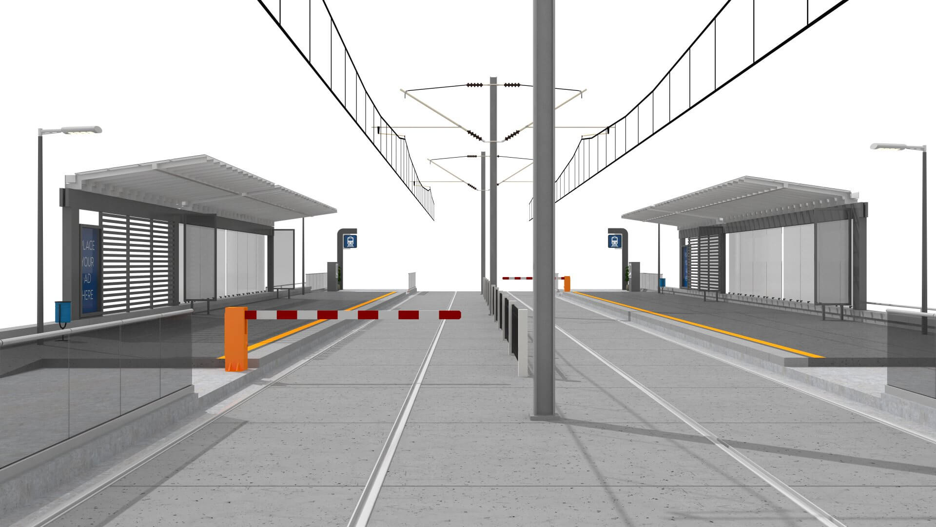Contemporary Tramway Station - 3D Model by zyed