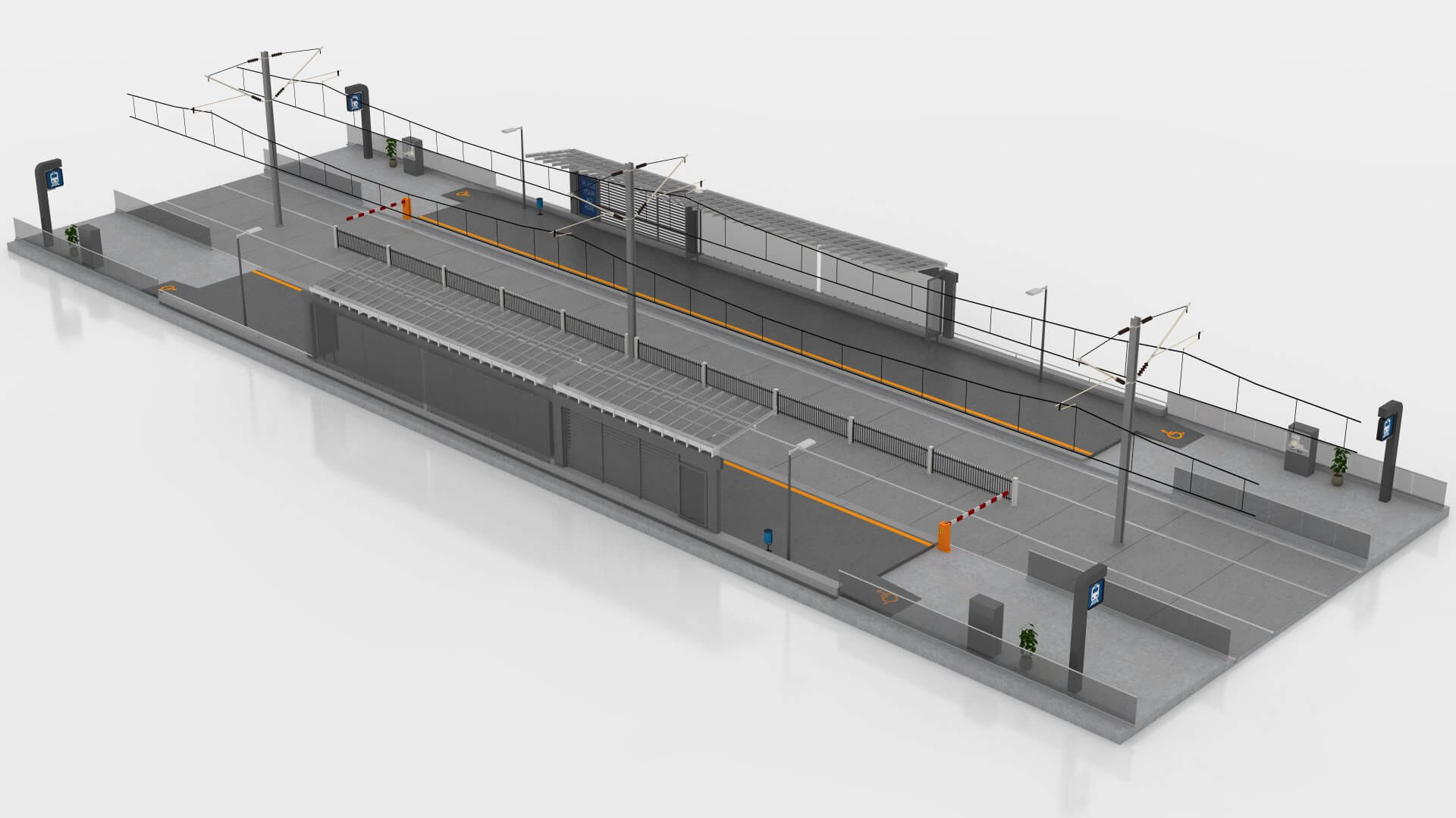 Contemporary Tramway Station - 3D Model by zyed