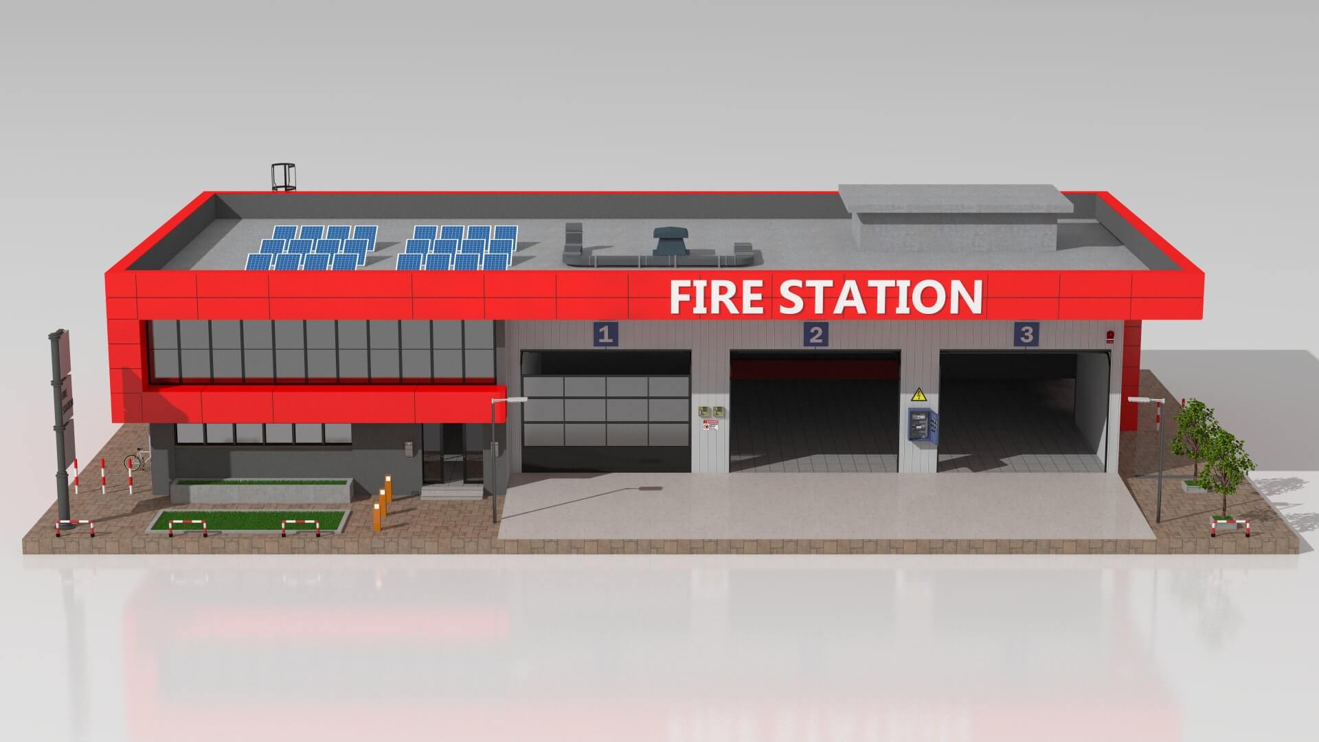Fire Station - 3D Model by zyed
