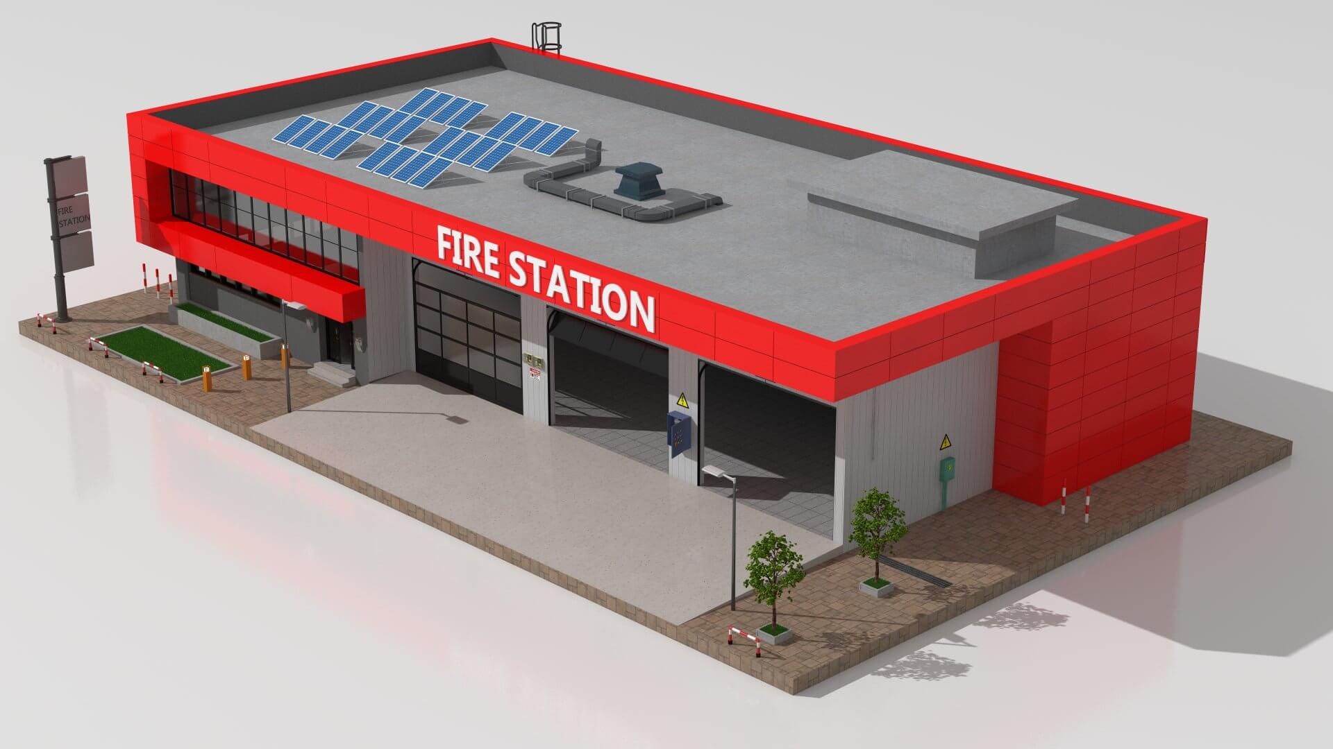 Fire Station - 3D Model by zyed