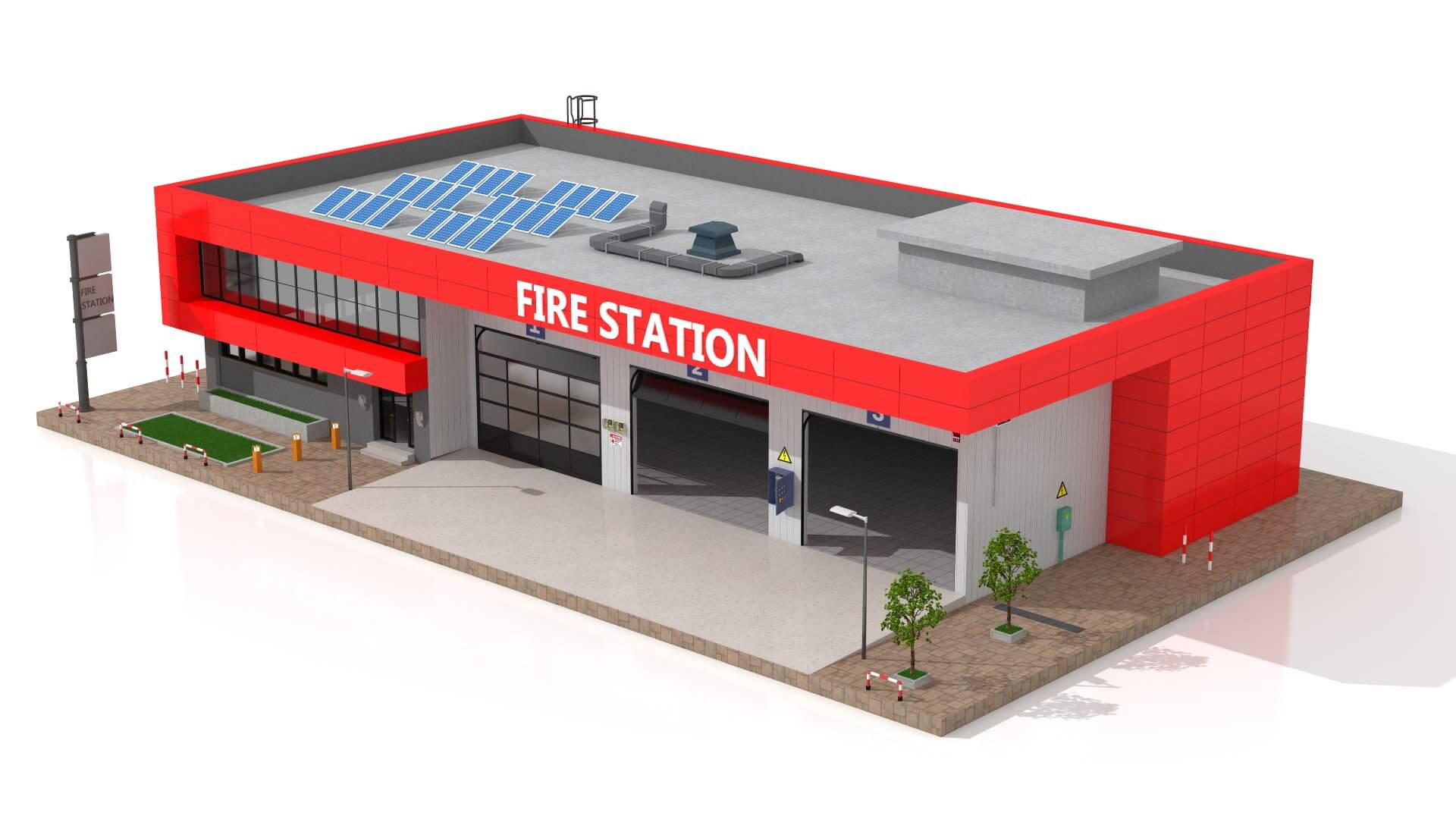 Fire Station - 3D Model by zyed