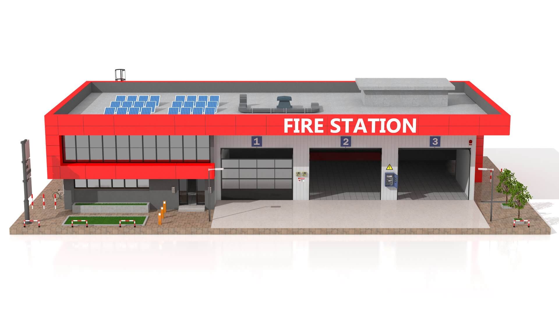 Fire Station - 3D Model by zyed
