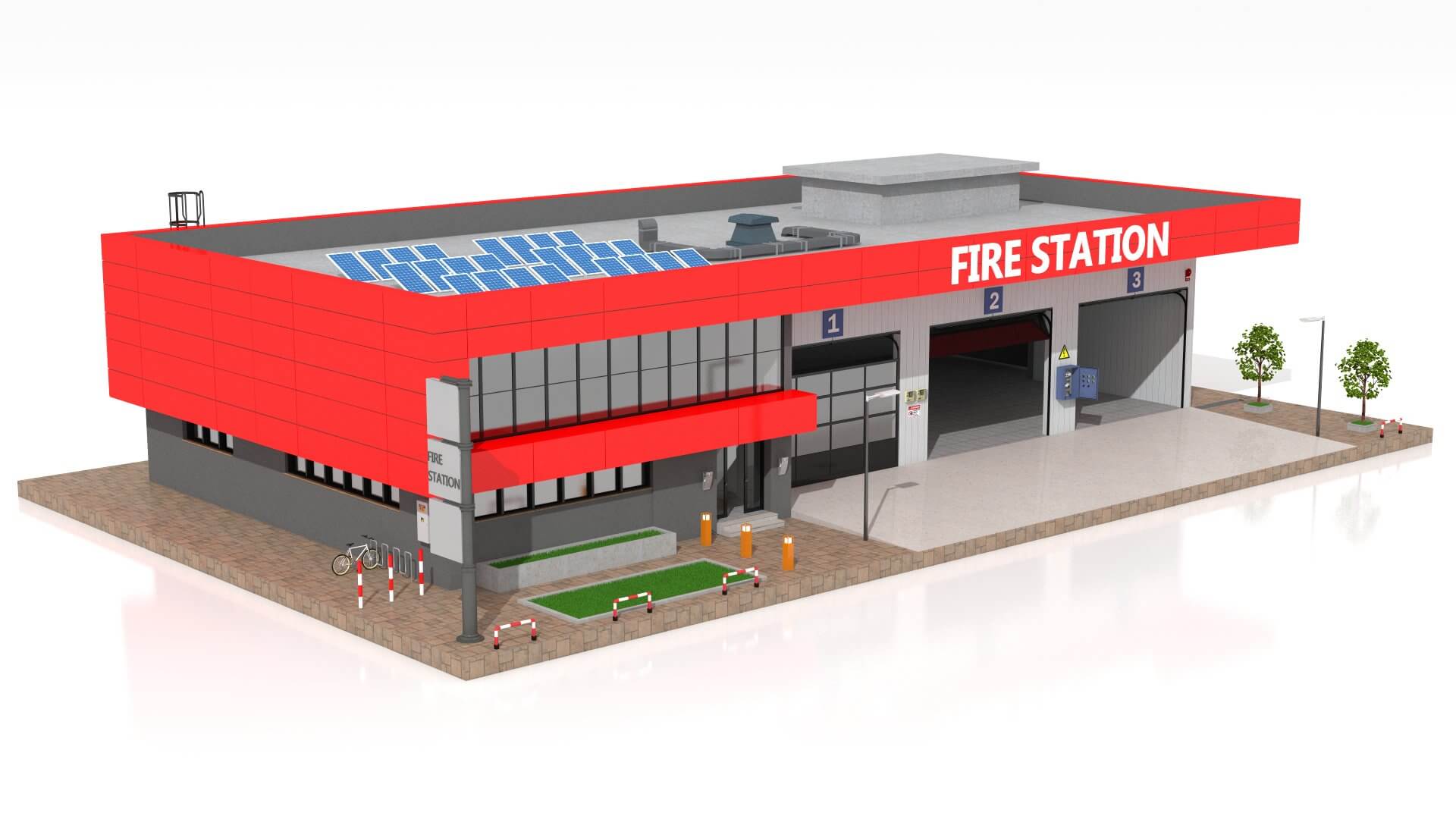 Fire Station - 3D Model by zyed