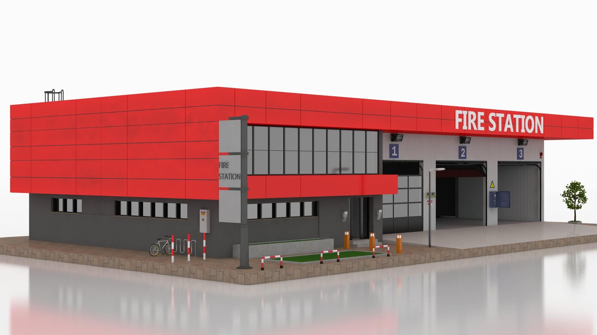 Fire Station - 3D Model by zyed