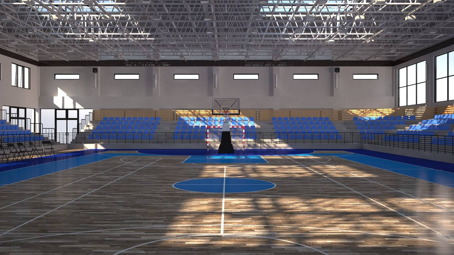 Basket Ball Hand Ball Small Stadium 3D Render by zyed