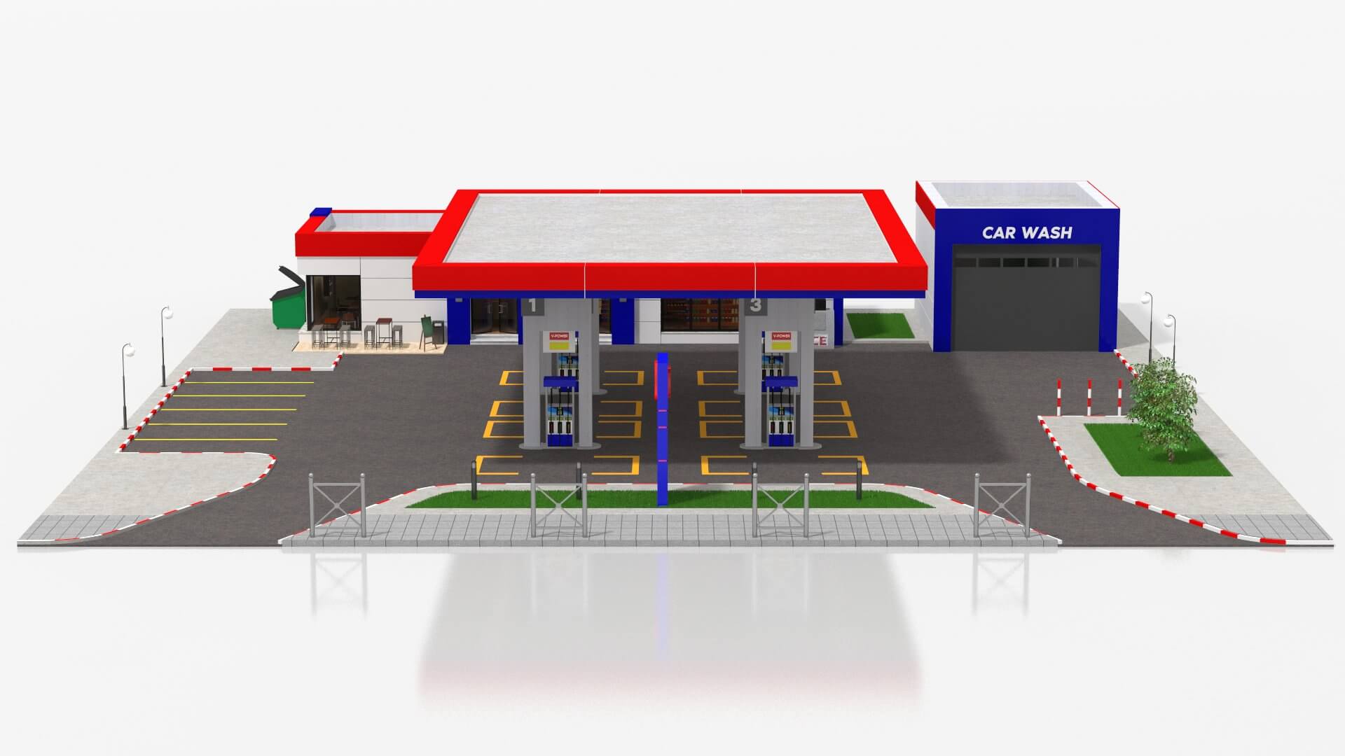 Gas Station - 3D Model by zyed