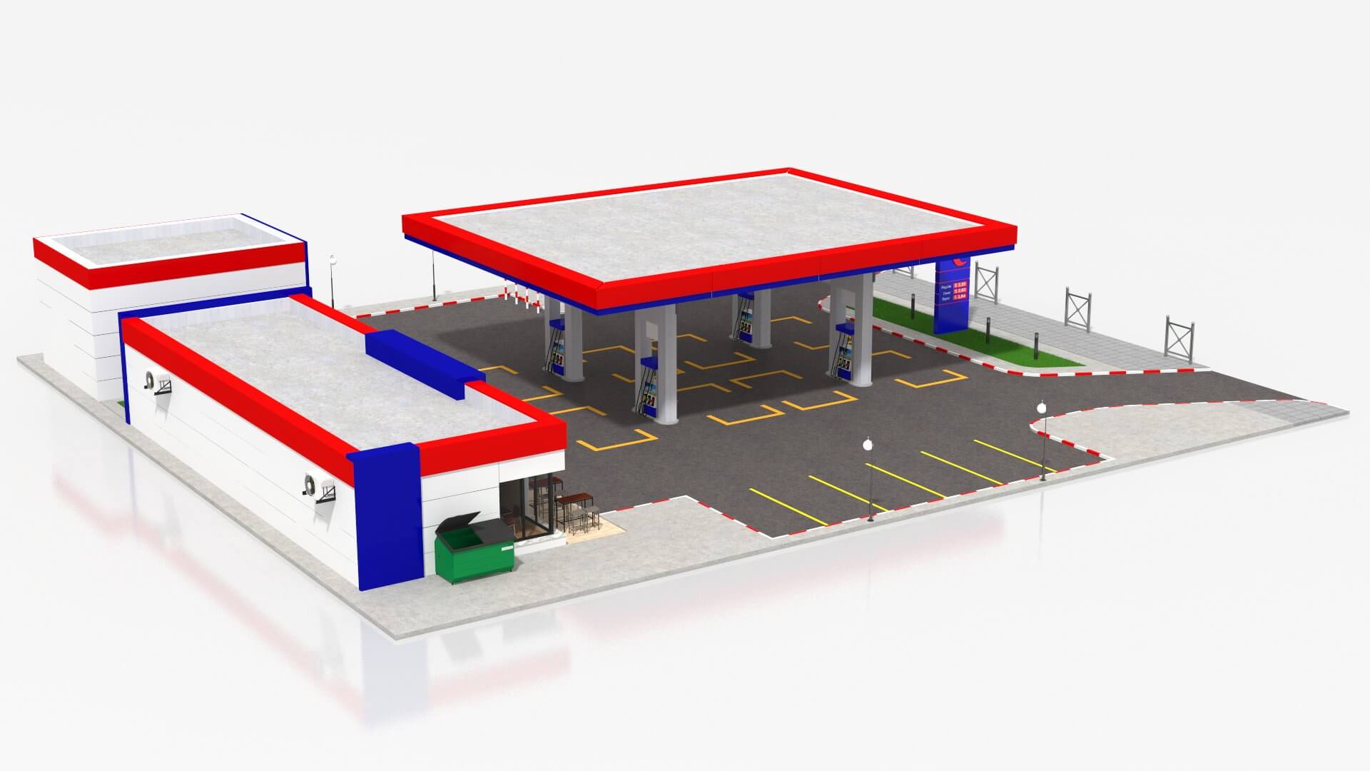 Gas Station - 3D Model by zyed