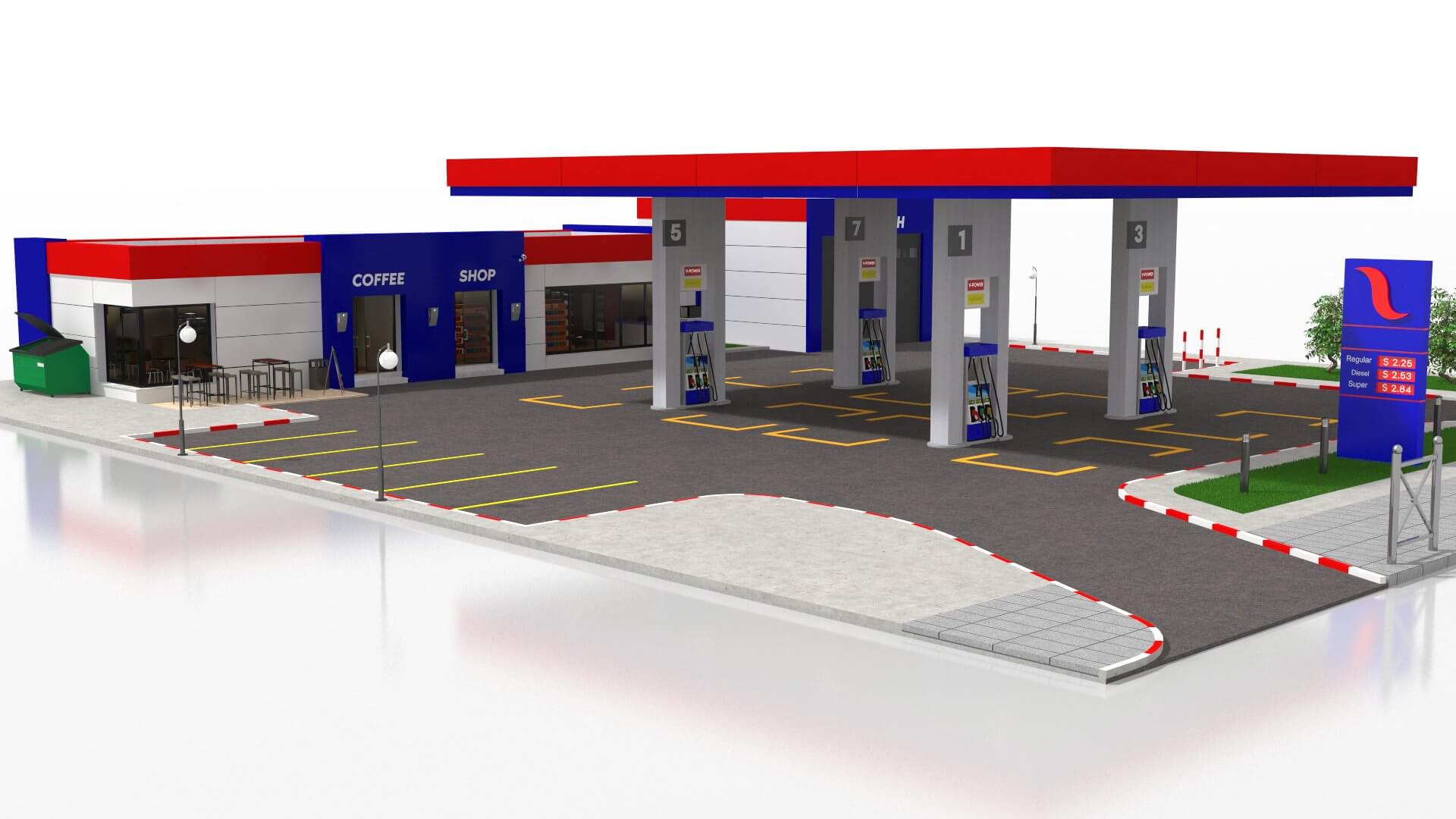Gas Station - 3D Model by zyed