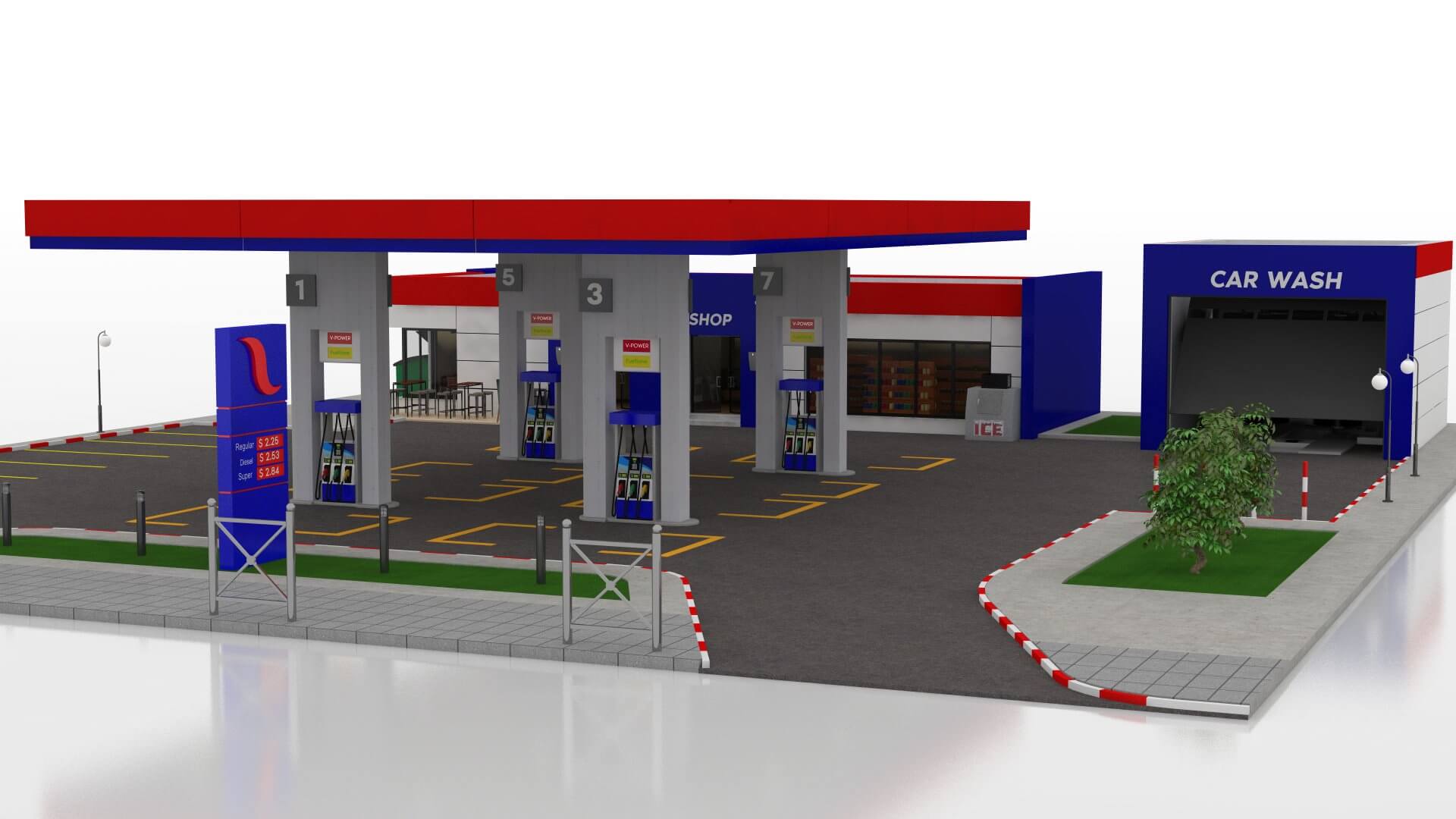 Gas Station - 3D Model by zyed