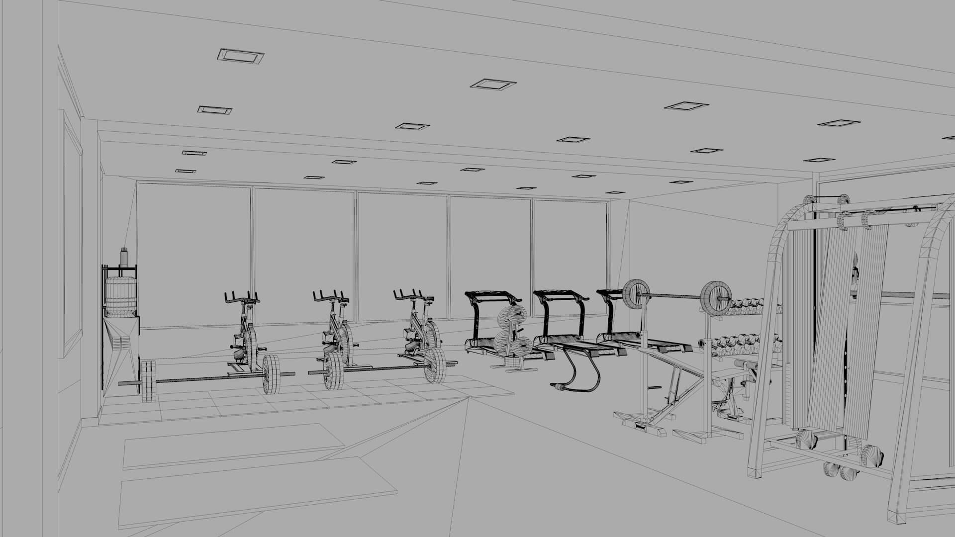 Gym Interior - 3D Model by zyed