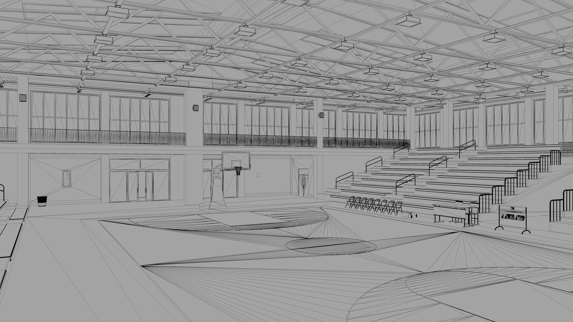 High School Gymnasium - 3D Model by zyed