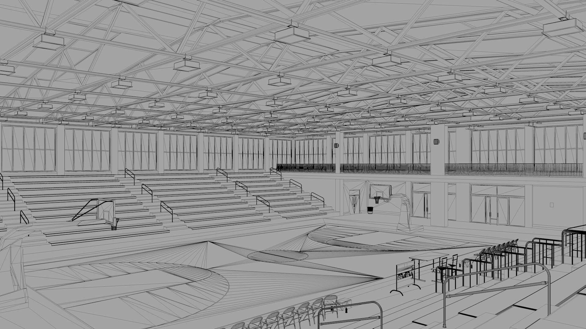 High School Gymnasium - 3D Model by zyed