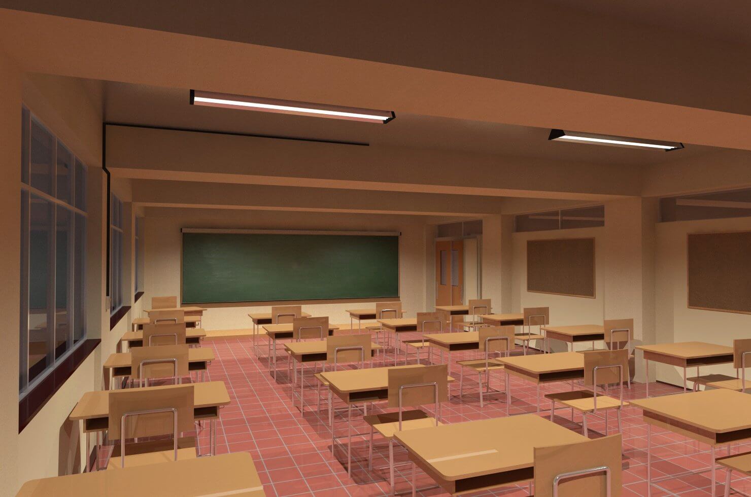 Japanese Classroom - 3D Model by zyed