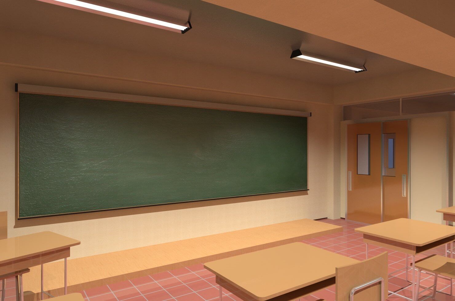 Japanese Classroom - 3D Model by zyed