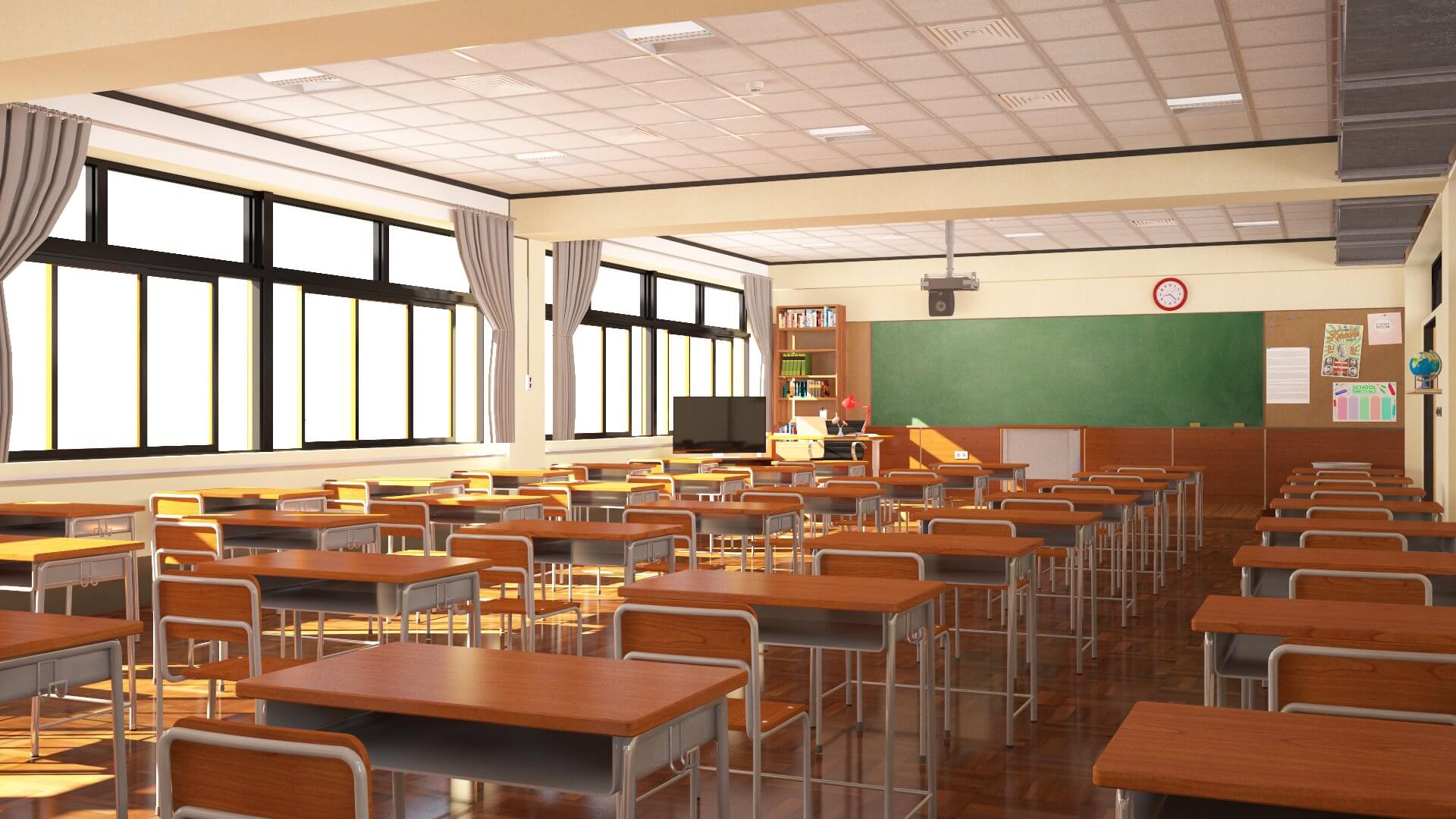 Japanese Classroom - 3D Model by zyed