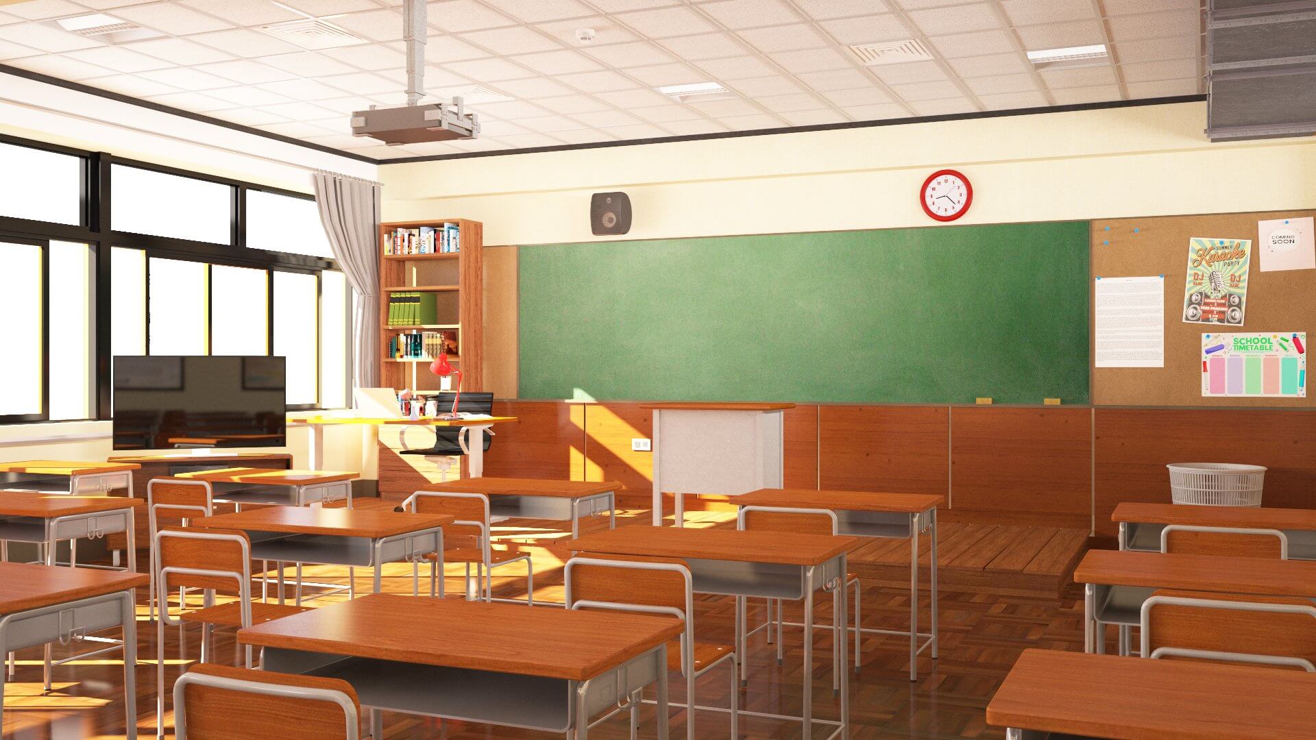 Japanese Classroom - 3D Model by zyed