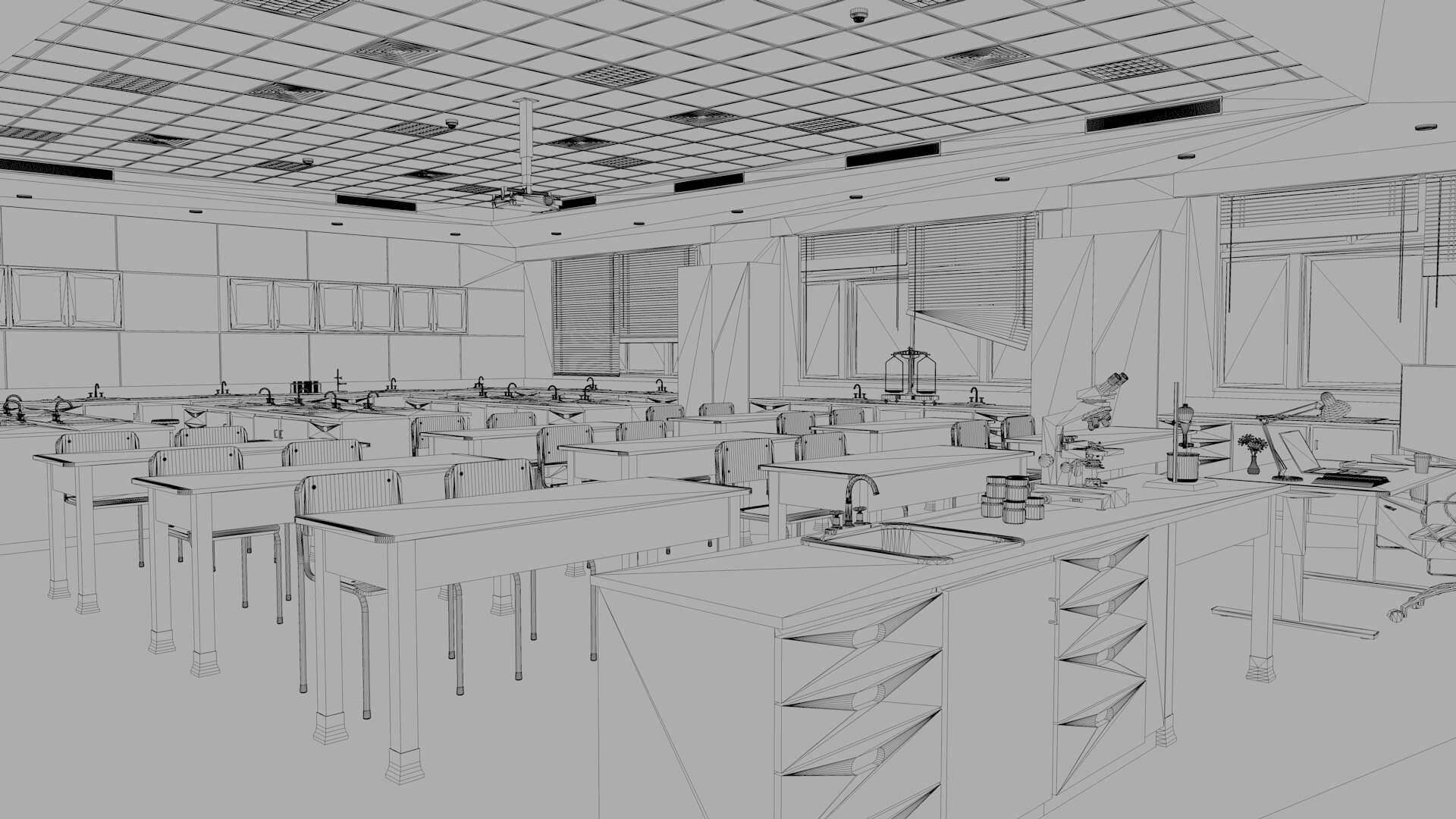 Laboratory Classroom - 3D Model by zyed