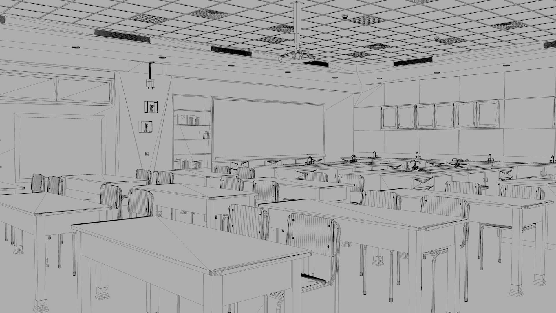 Laboratory Classroom - 3D Model by zyed