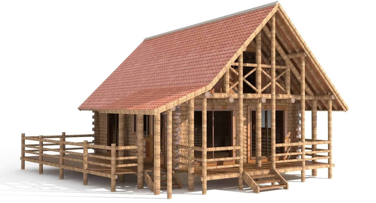 Log House - 3D Model by zyed