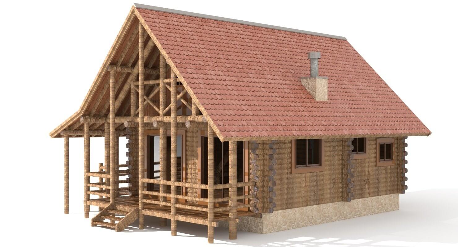 Log House - 3D Model by zyed