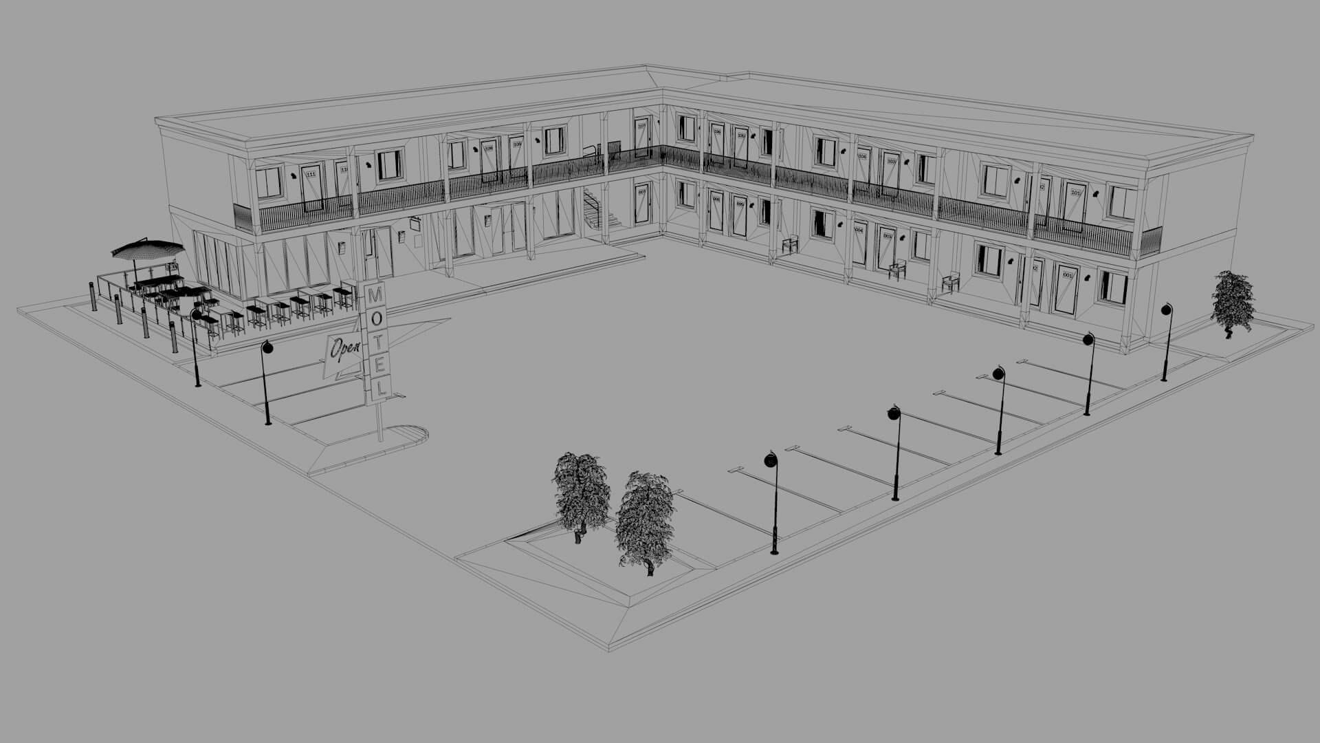 Motel - 3D Model by zyed