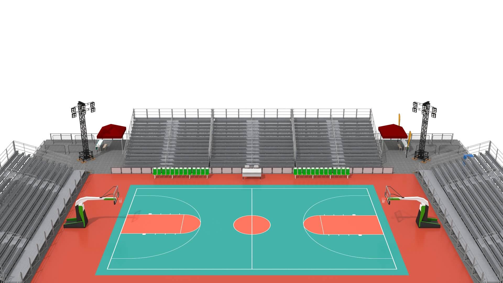 Outdoor Basketball Stadium - 3D Model by zyed