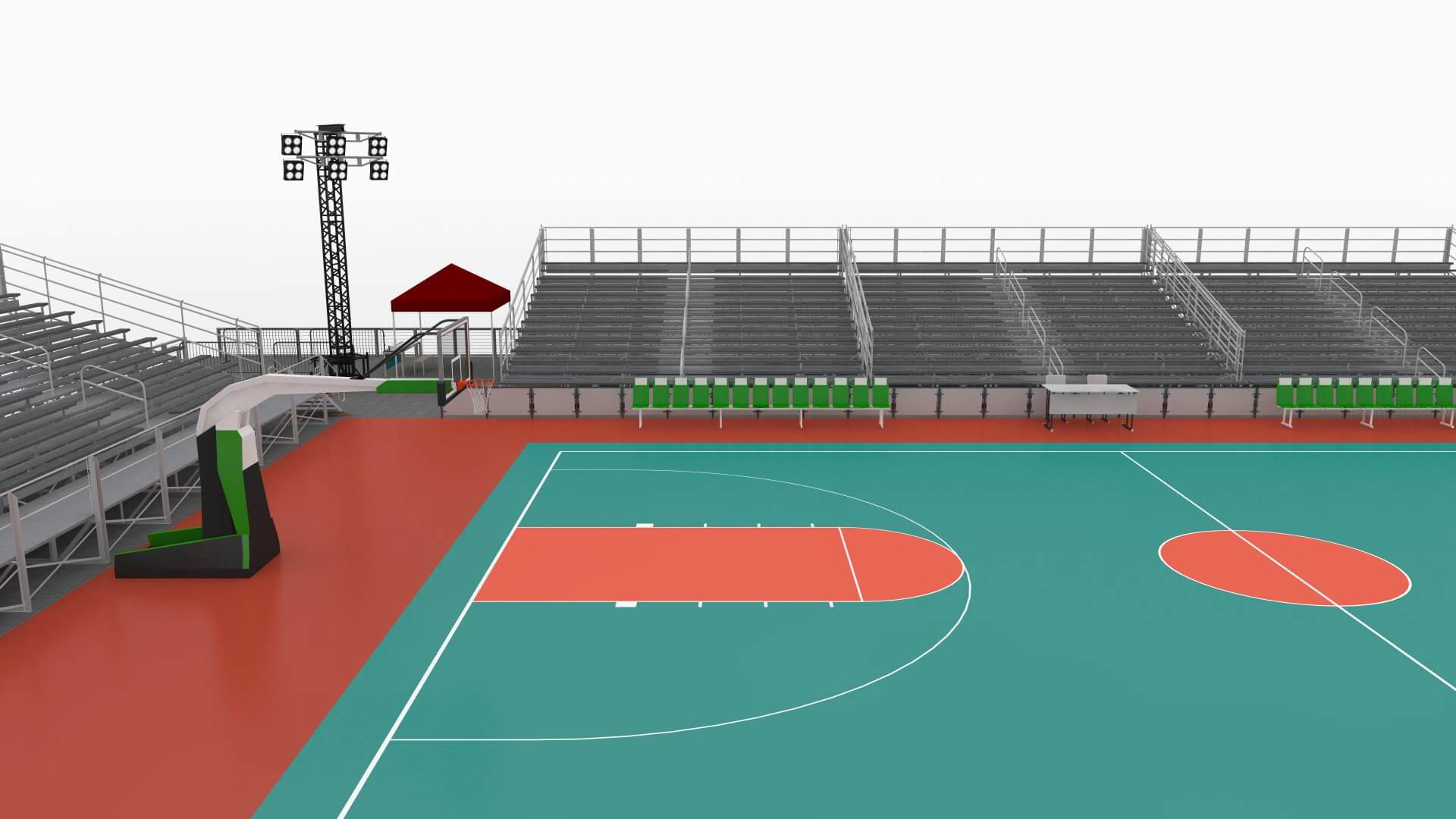 Outdoor Basketball Stadium - 3D Model by zyed