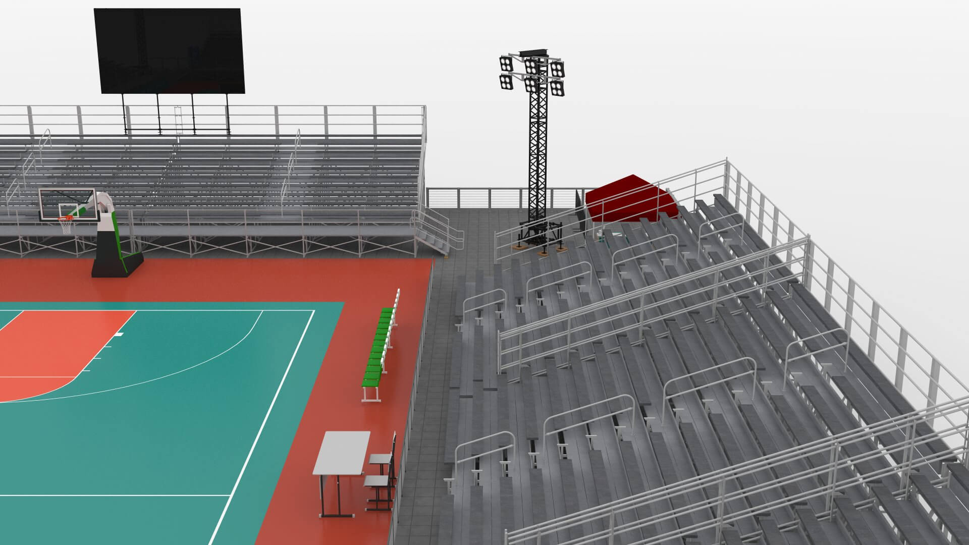 Outdoor Basketball Stadium - 3D Model by zyed