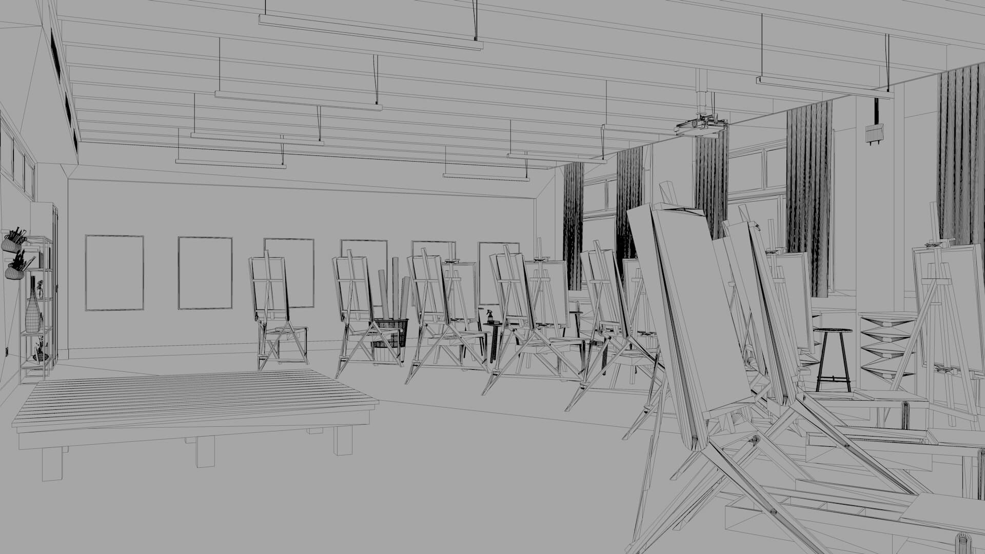 Painting Studio - 3D Model by zyed